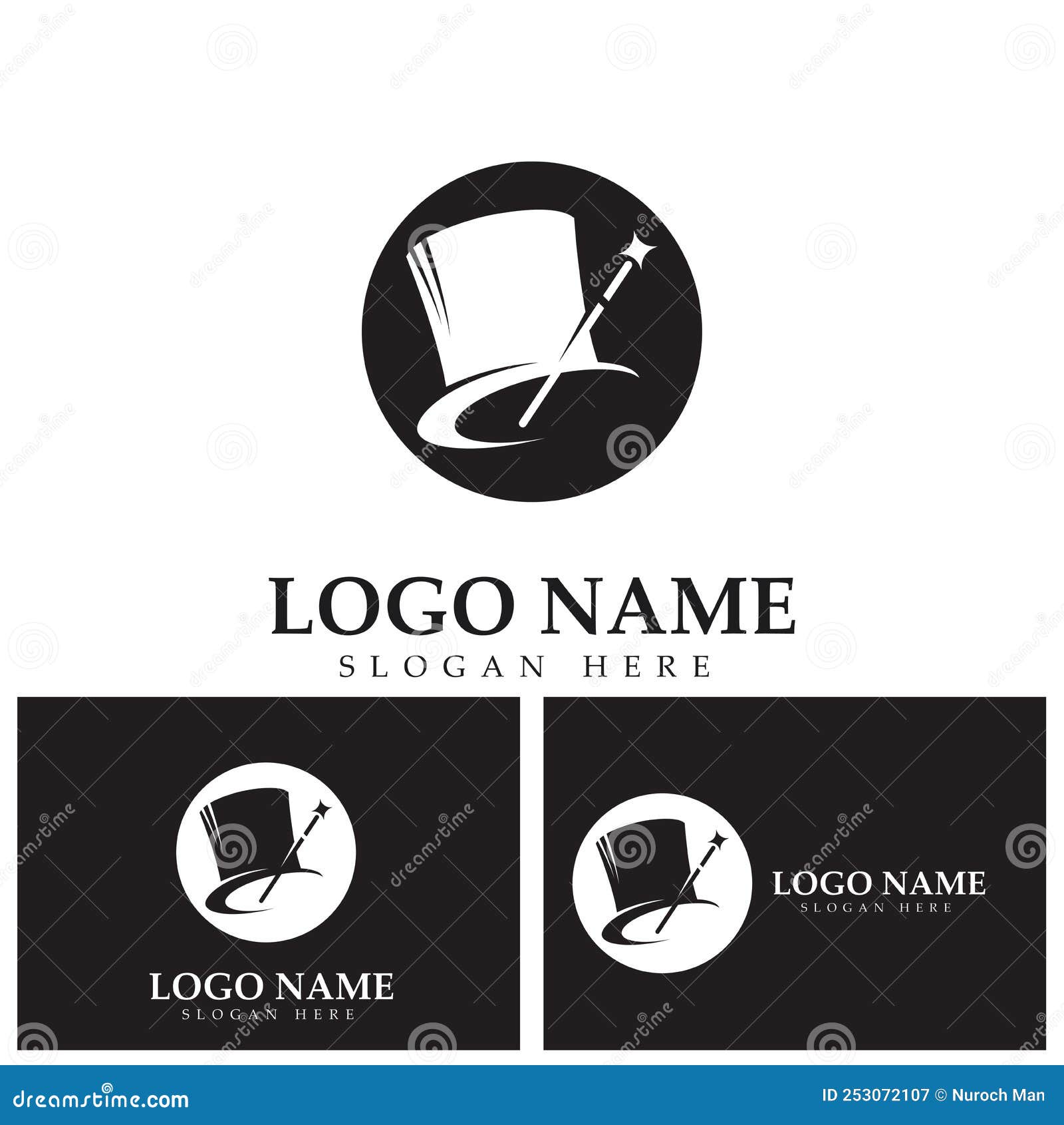 Wand Magic Hat Logo Template Vector Symbol Design. Stock Vector ...
