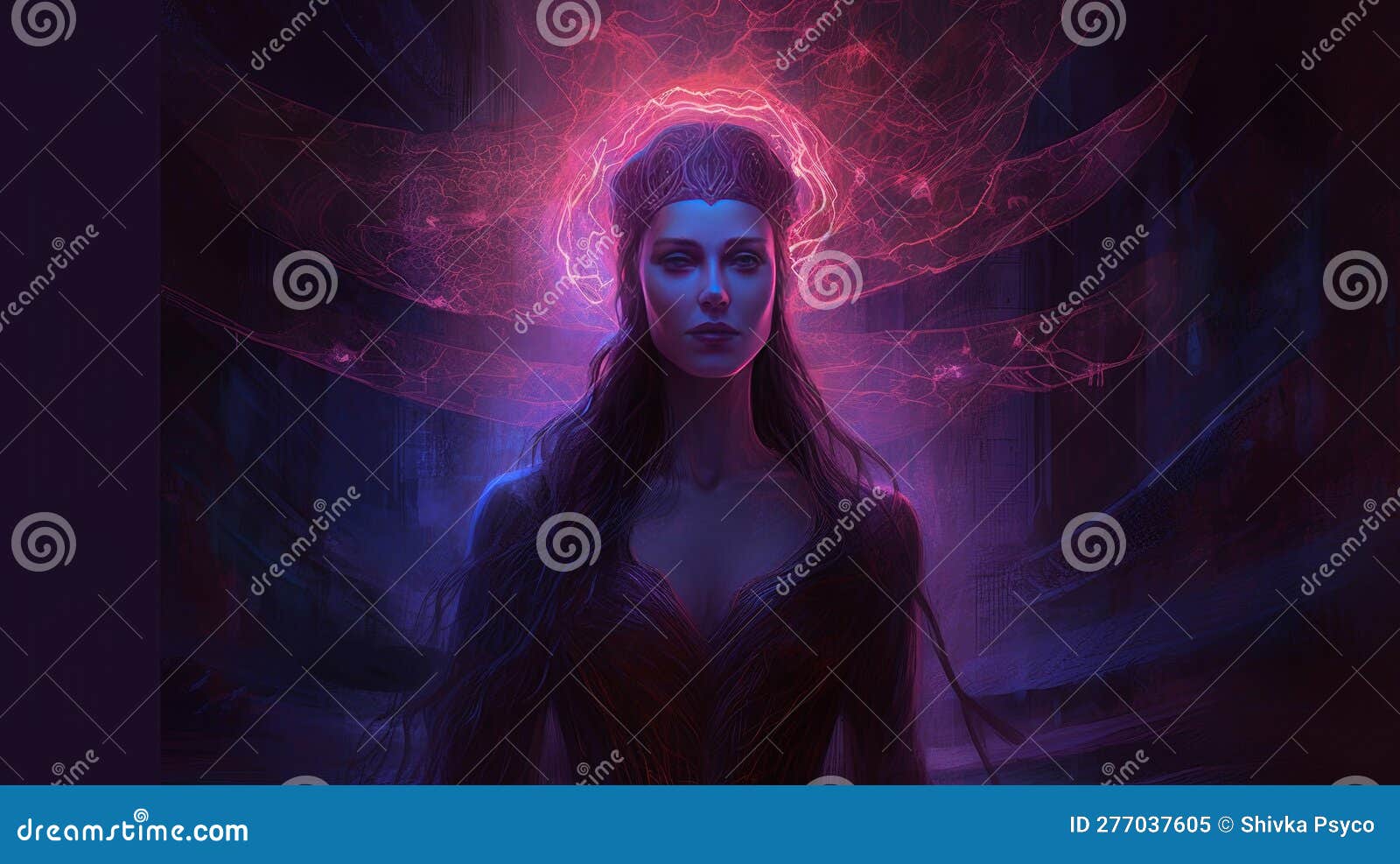 Wanda Maximoff As Violet Goddess Generative AI Stock Illustration ...