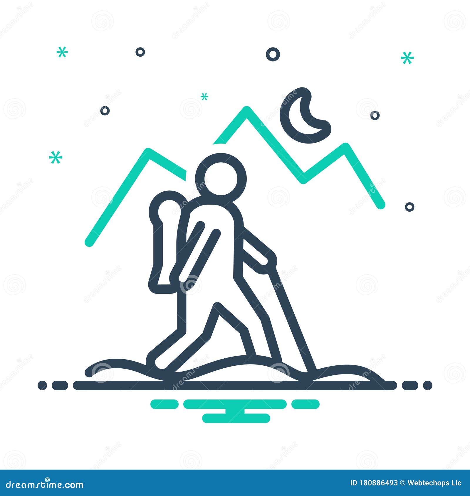 Mix Icon for Wander, Rove and Peregrinate Stock Vector - Illustration ...