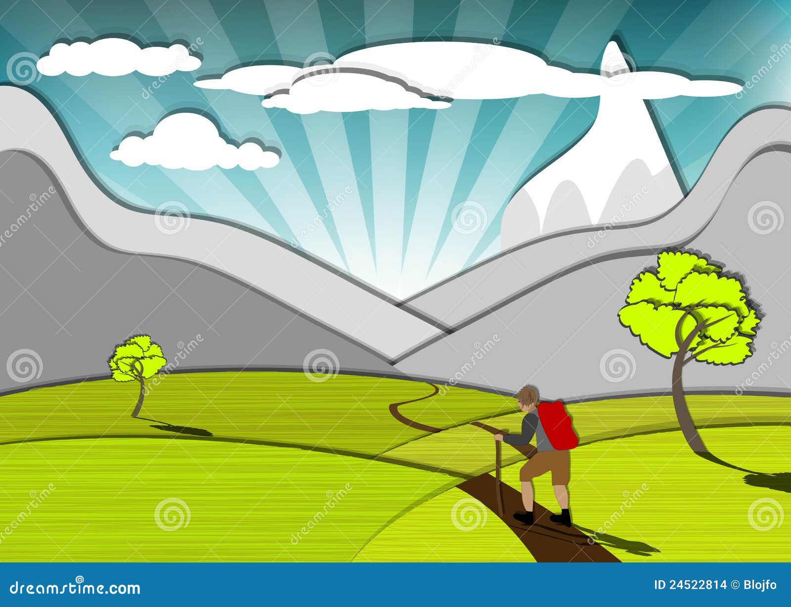 Wanderer stock vector. Illustration of active, sport - 24522814