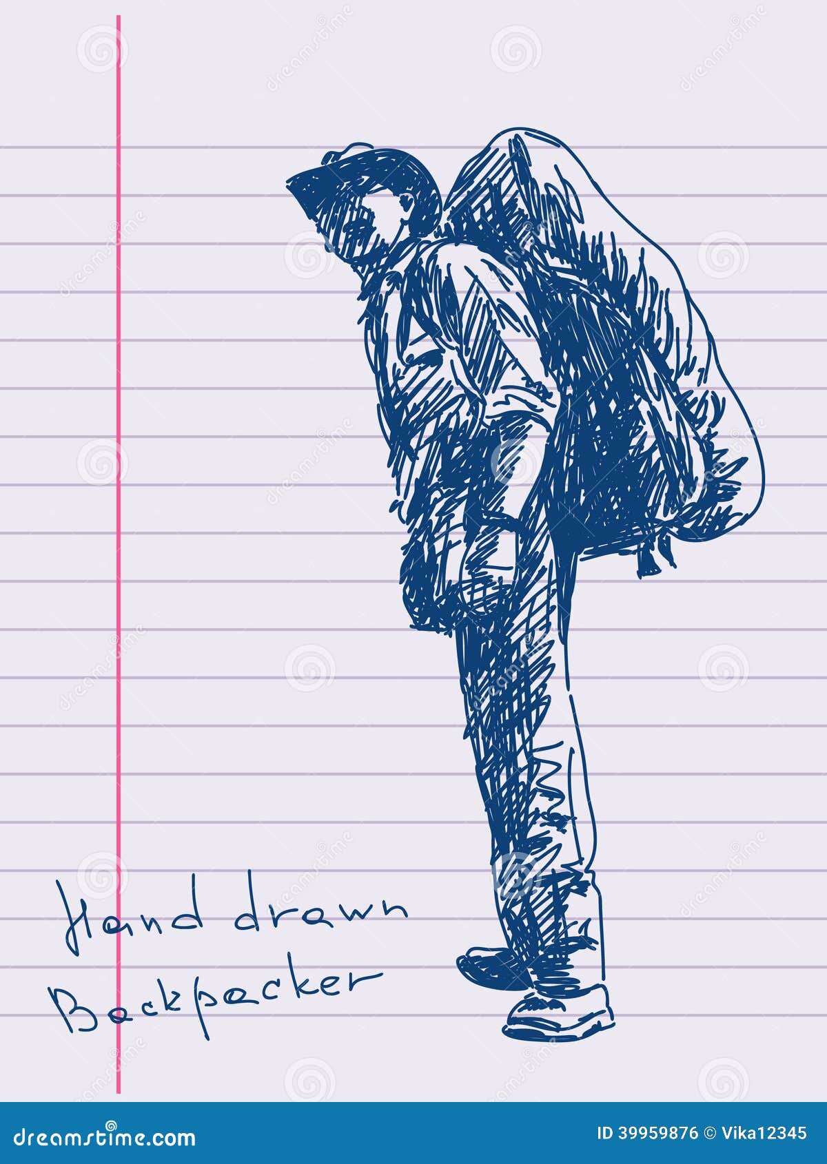 Wanderer vektor abbildung. Illustration von sonne, anschlag - 39959876