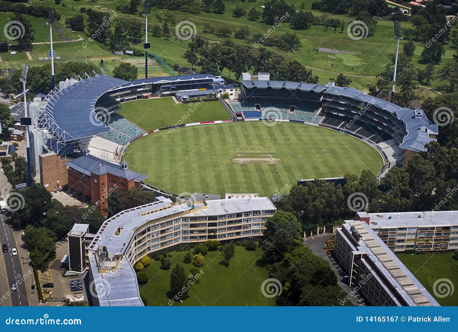 Wanderers Cricket Stadium - Aerial View Stock Image - Image of pitch ...