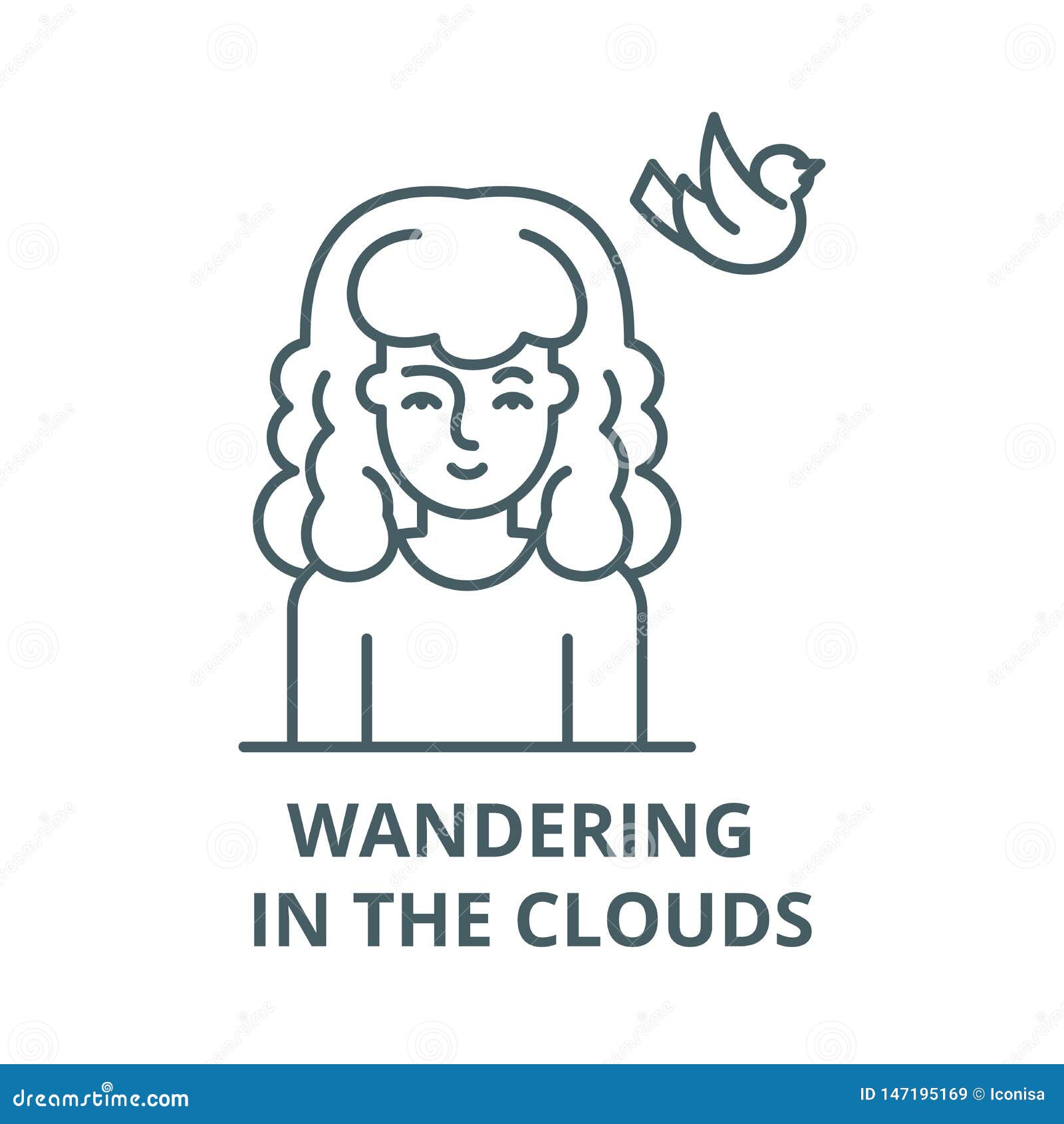 Wandering in the Clouds Vector Line Icon, Linear Concept, Outline Sign ...