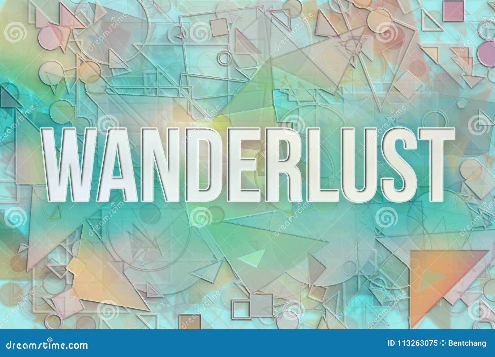 Wanderlust, Travel & Vacation Conceptual Words with Colored & Embossed ...