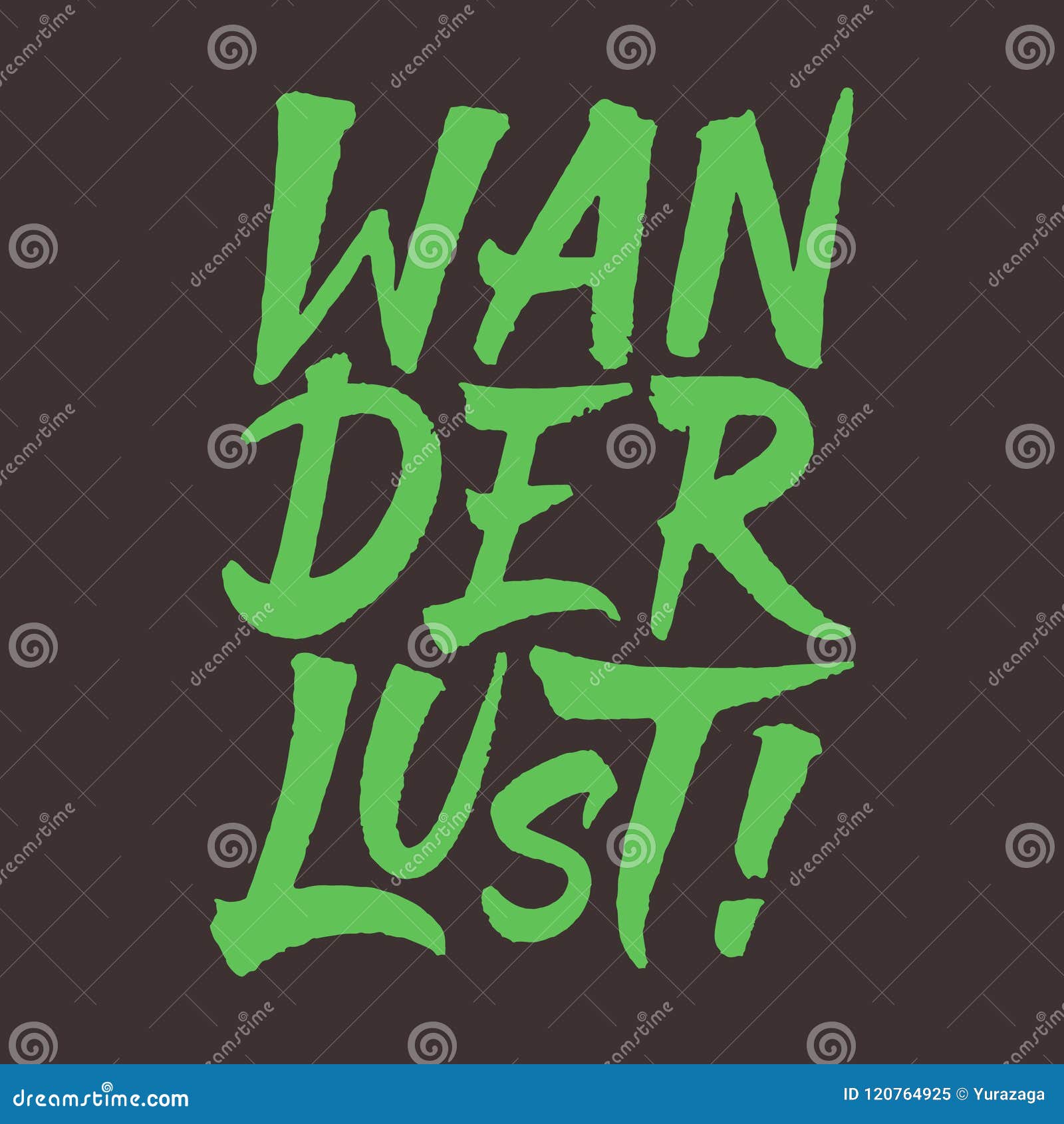 Wanderlust Vector Lettering Stock Vector - Illustration of brush, font ...