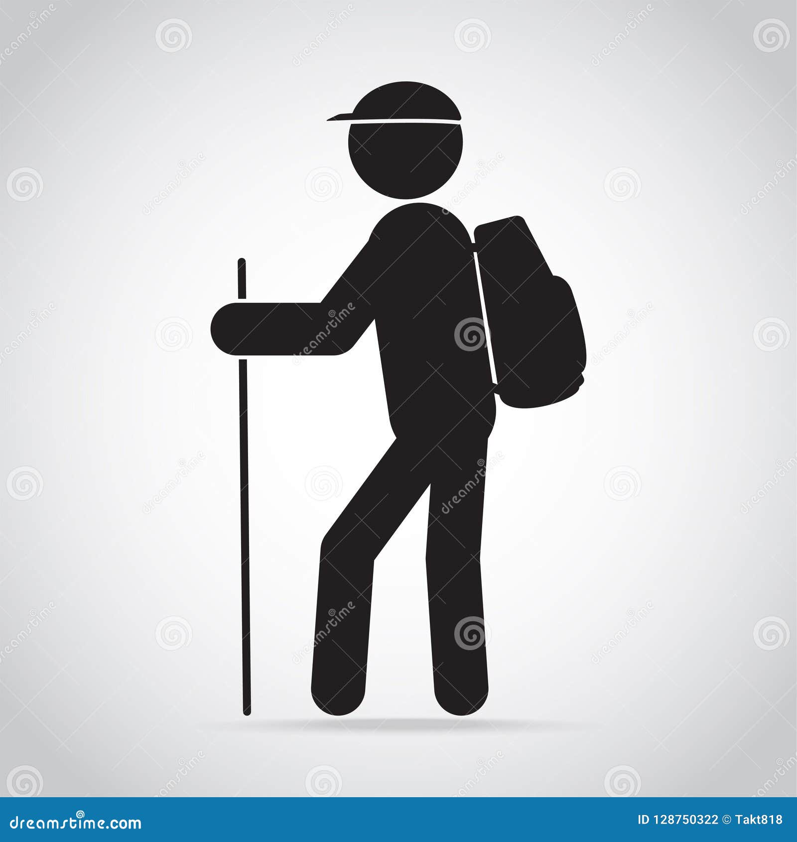 Wandern Der Ikone, Trekkingszeichenillustration Vektor Abbildung ...