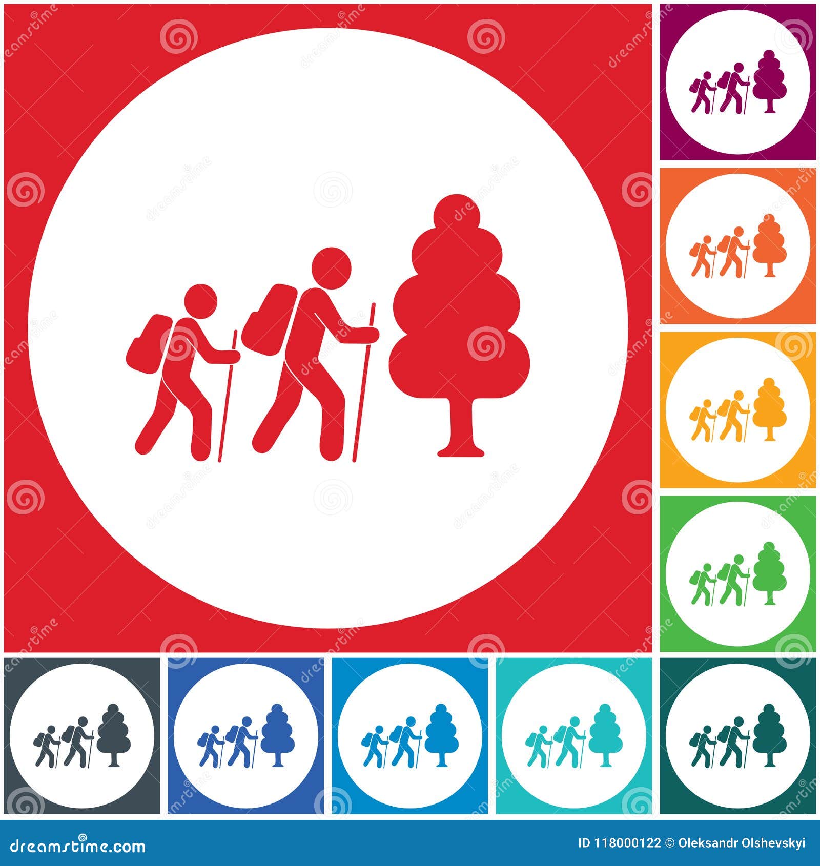 Wandern Der Ikonenillustration Vektor Abbildung - Illustration von ...