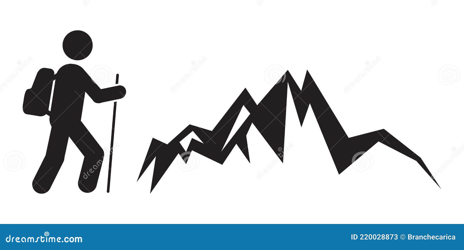 Wandersymbol stock abbildung. Illustration von berg - 220028873