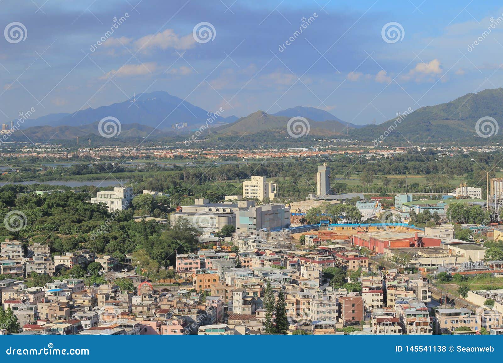 Wang Chau View of Yuen Long District in HK Stock Photo - Image of yuen ...