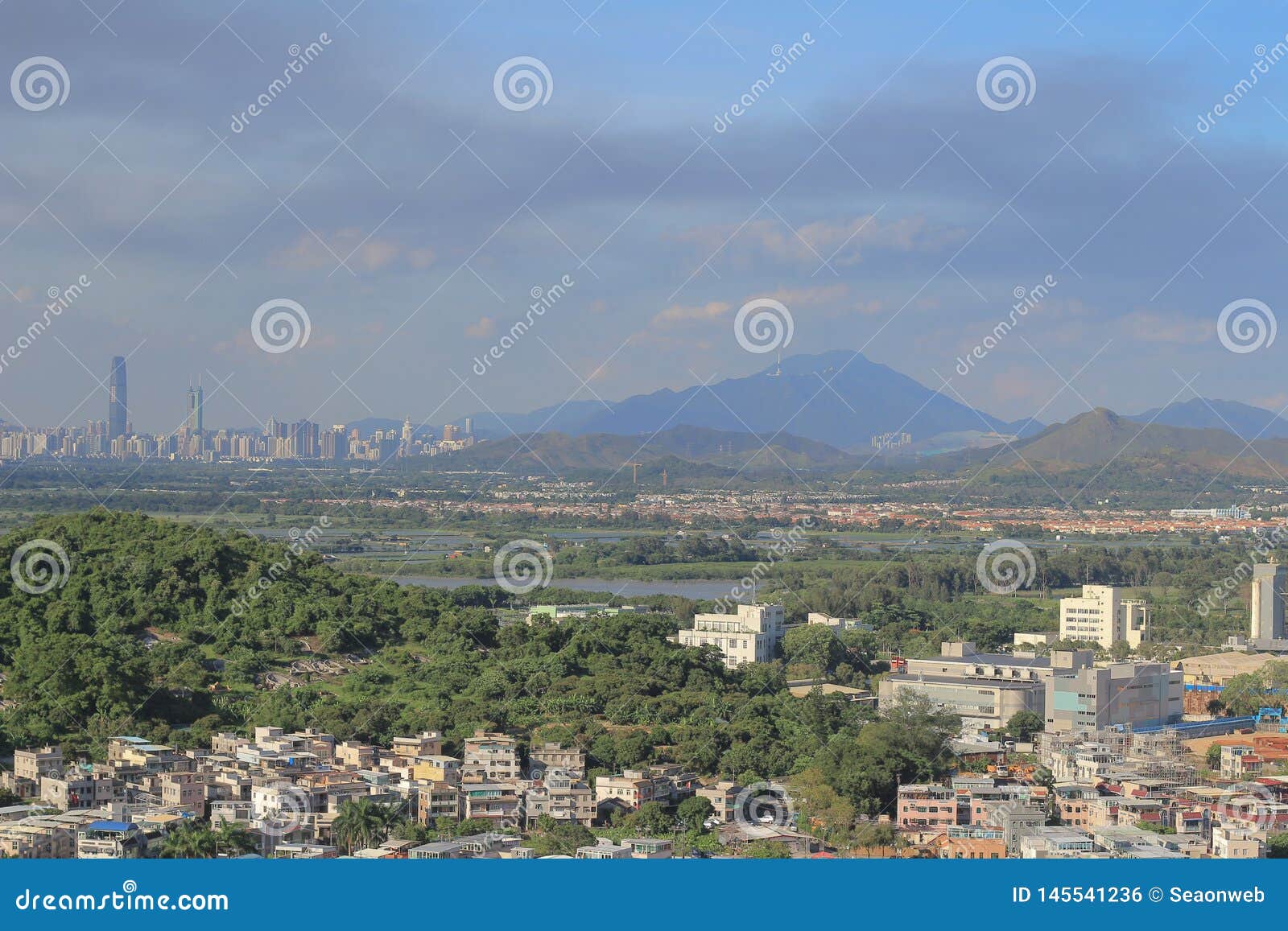 Wang Chau View of Yuen Long District in HK Stock Photo - Image of ...