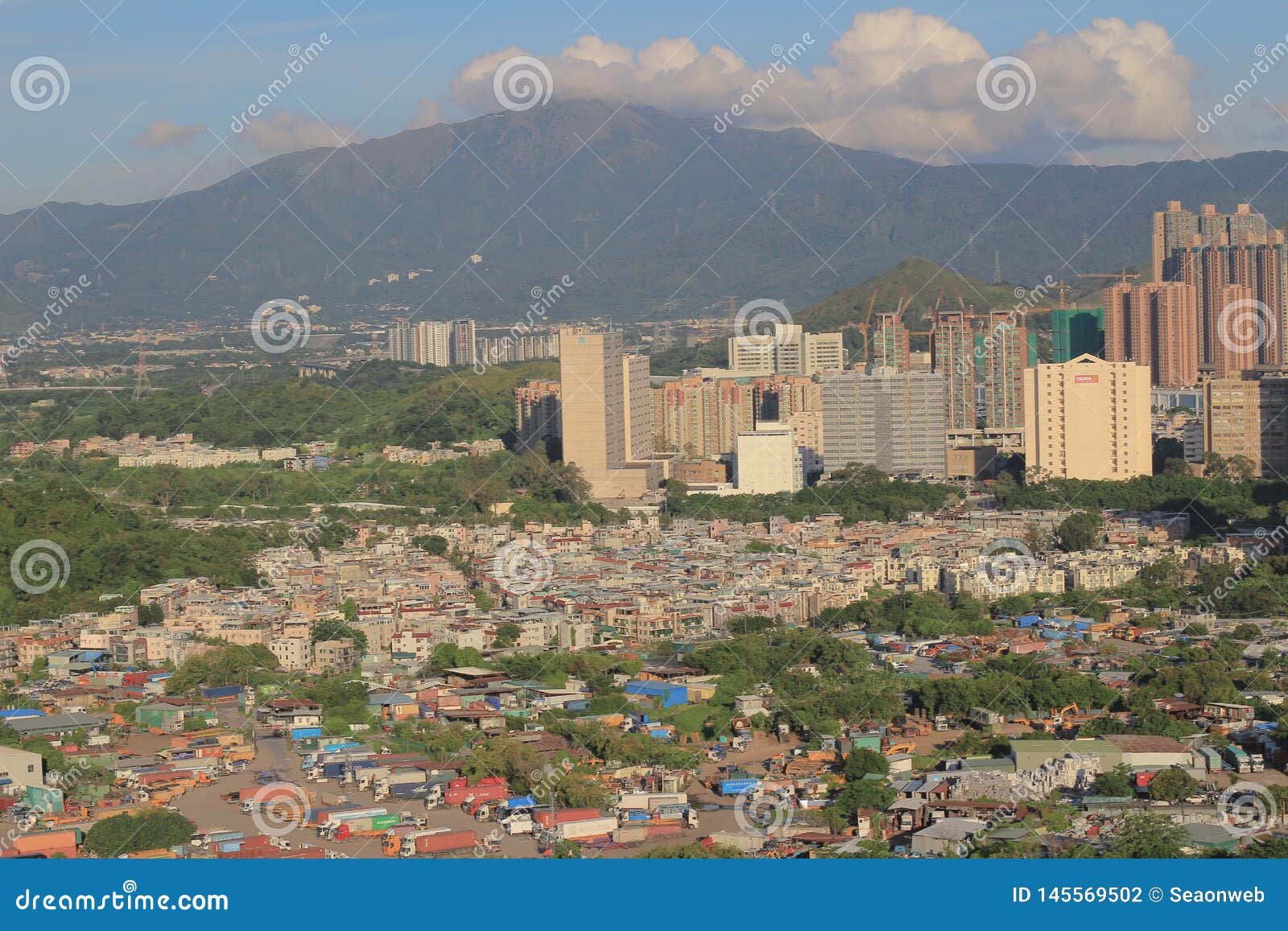 Wang Chau View of Yuen Long District in HK Stock Photo - Image of ...