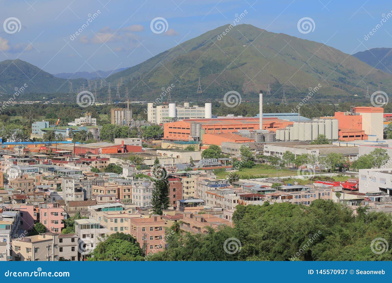 Wang Chau View of Yuen Long District in HK Stock Image - Image of hong ...