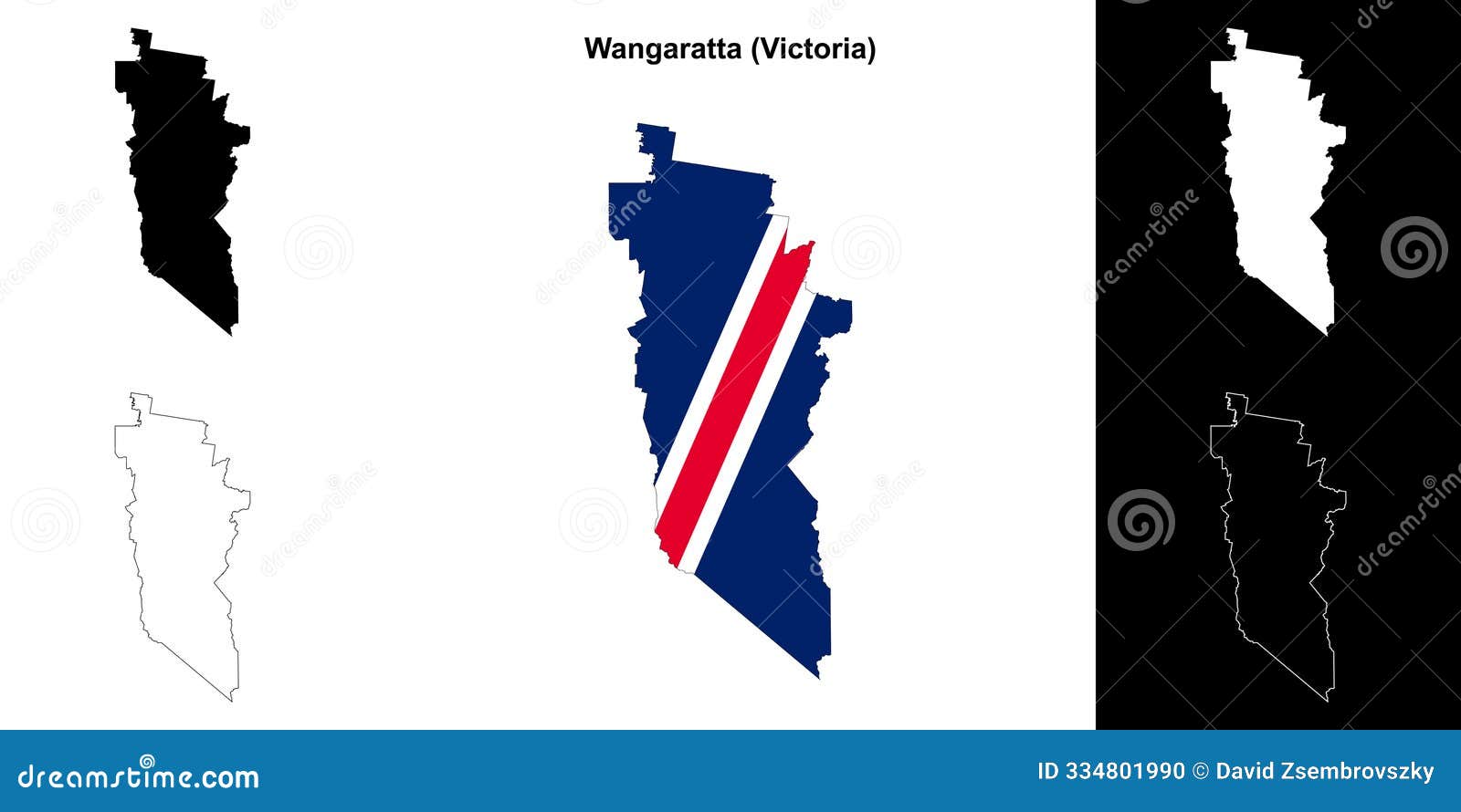 Wangaratta outline map stock illustration. Illustration of boundary ...
