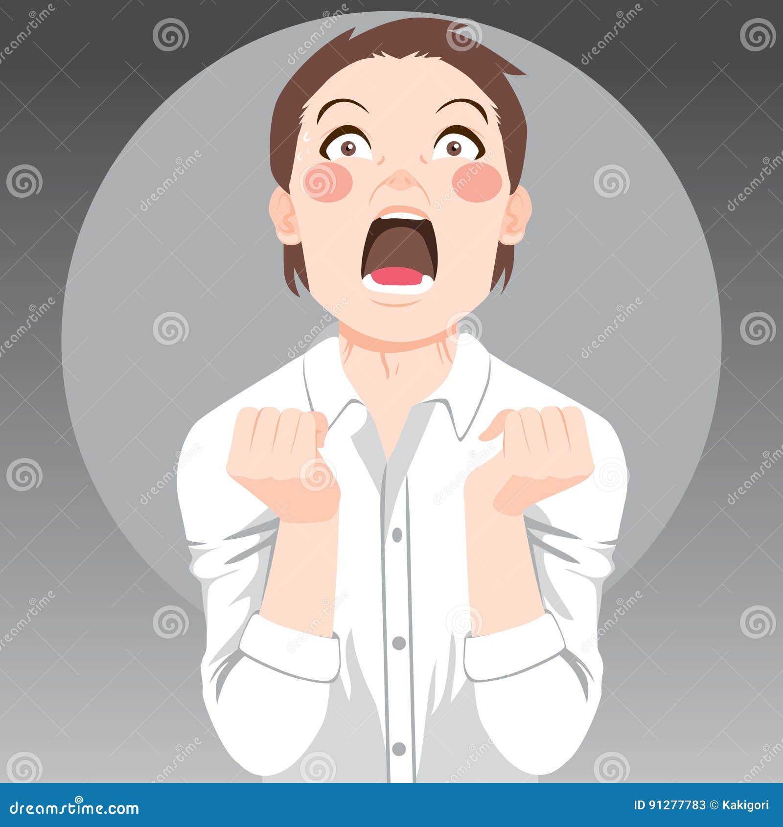 Wanhopig Person Screaming vector illustratie. Illustration of ...