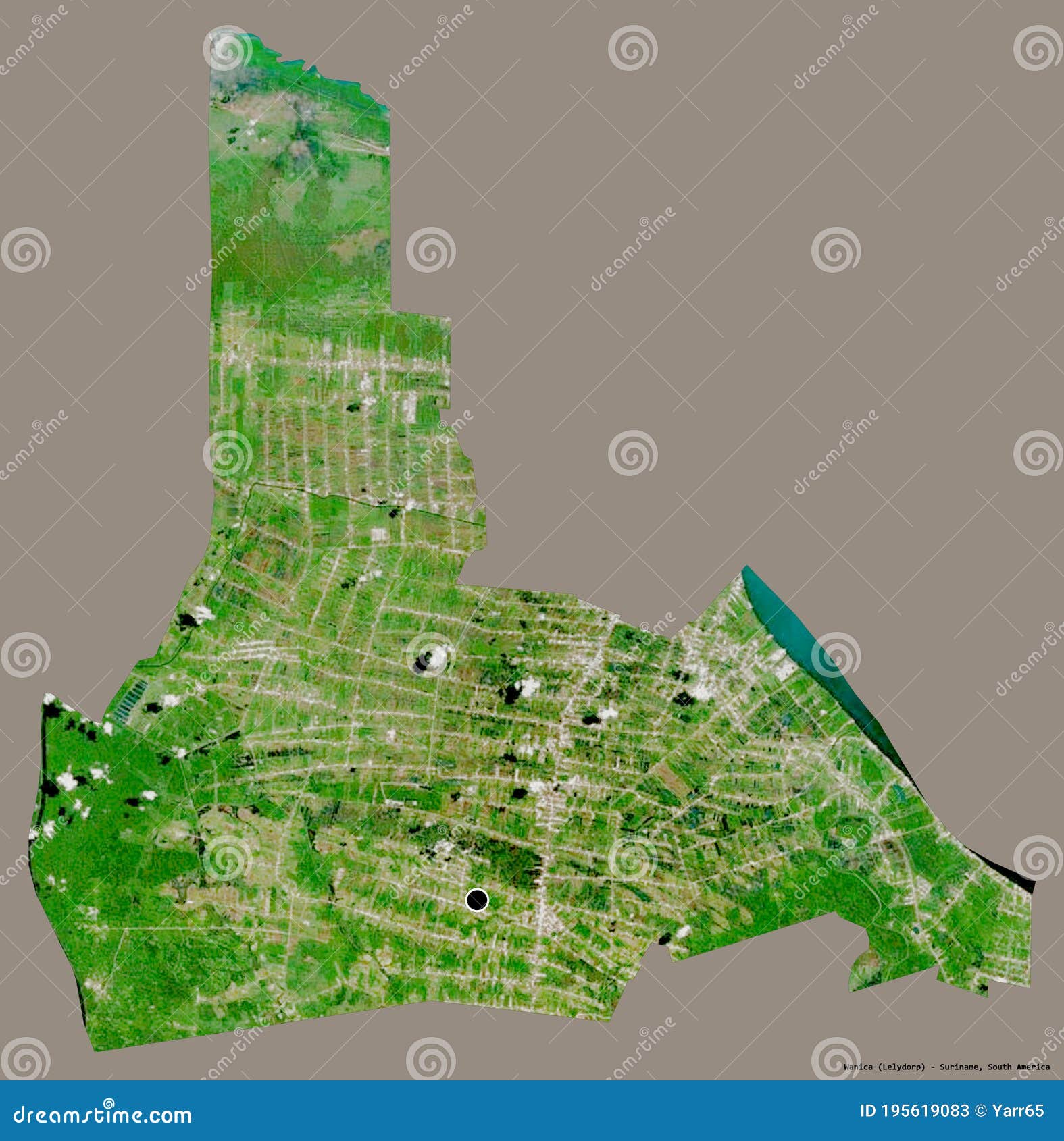 Wanica, District of Suriname, on Solid. Satellite Stock Illustration ...