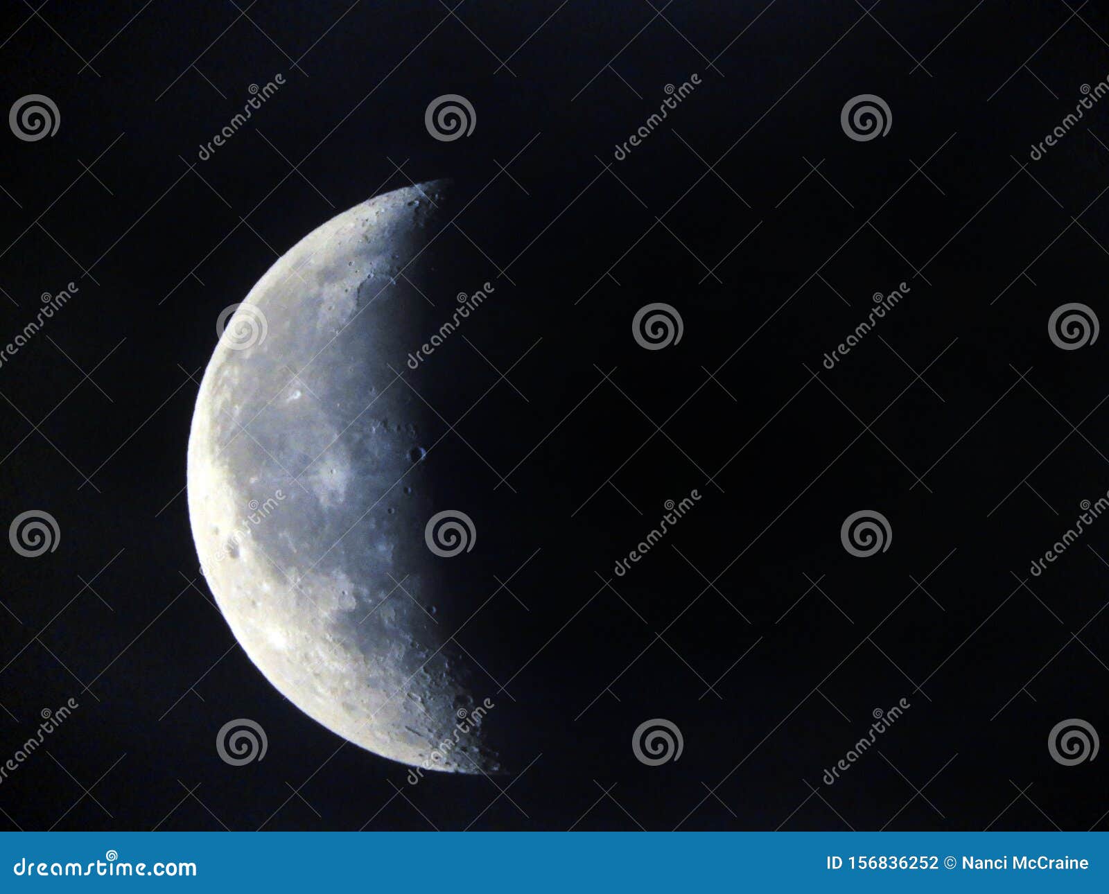 Waning Crescent Curved Moon Shape in Sky Stock Photo - Image of ...