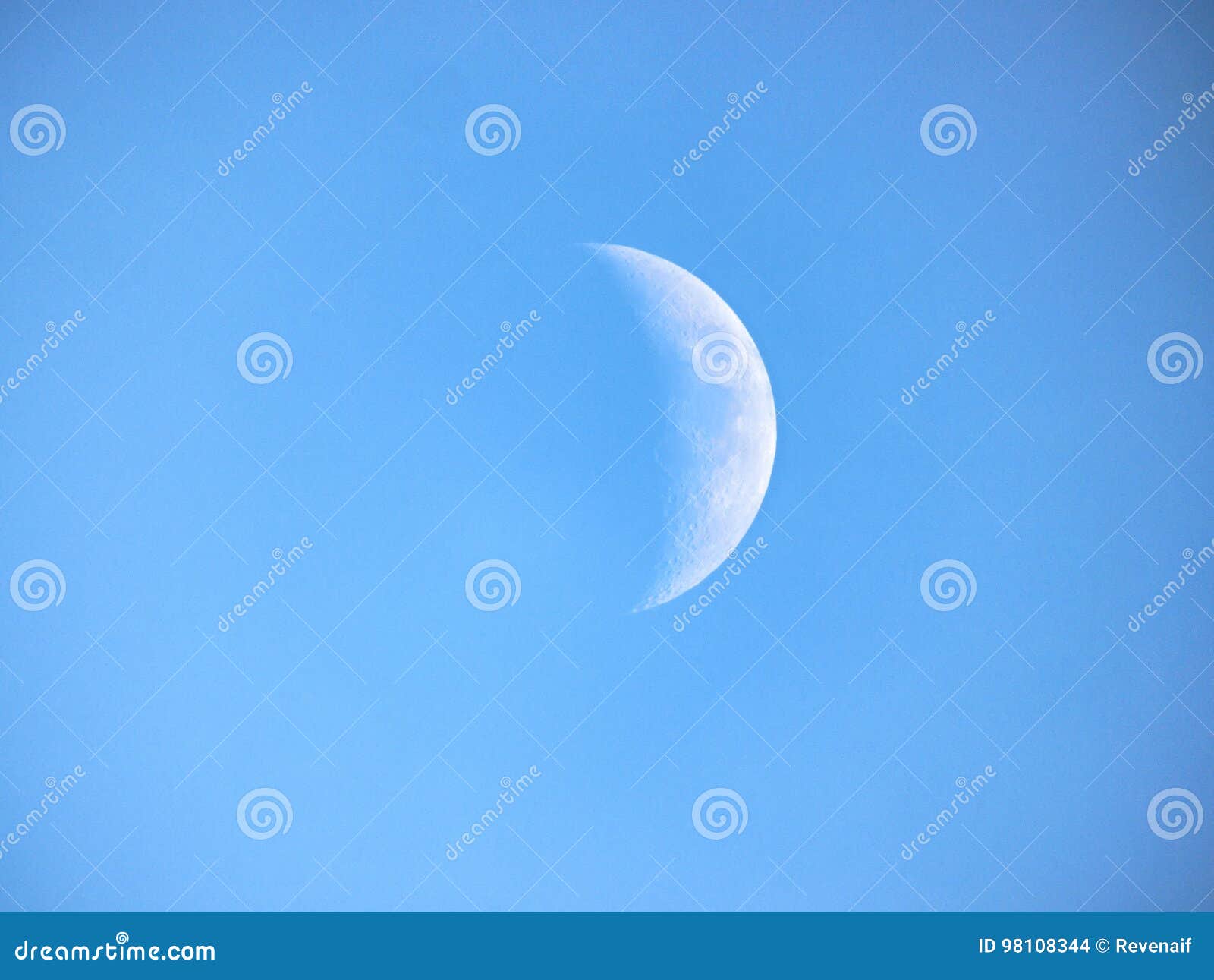 Waning Crescent Day stock photo. Image of luminosity - 98108344