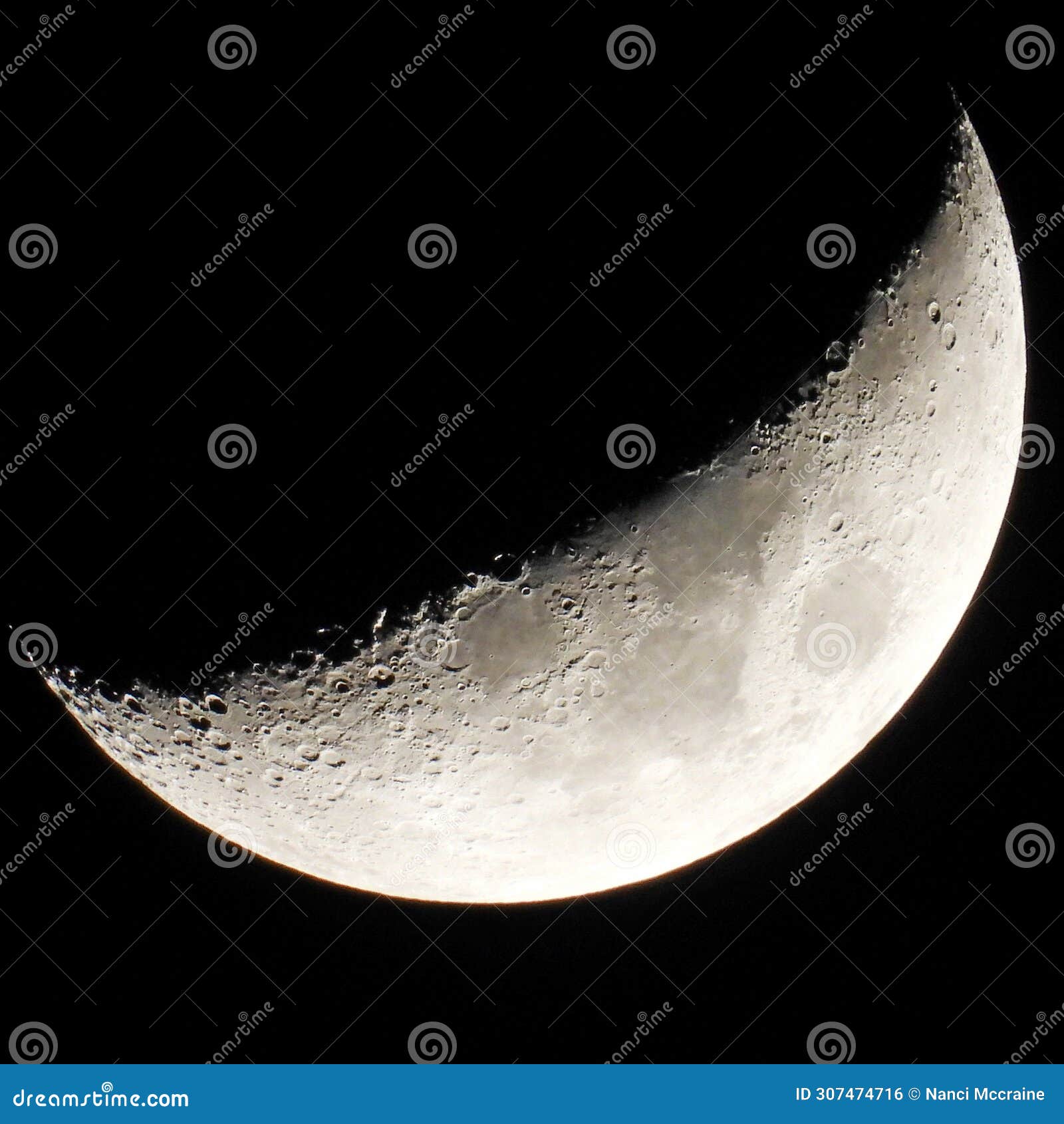 Waxing Crescent Moon Closeup February 14, 2024 on Valentines Day Stock ...
