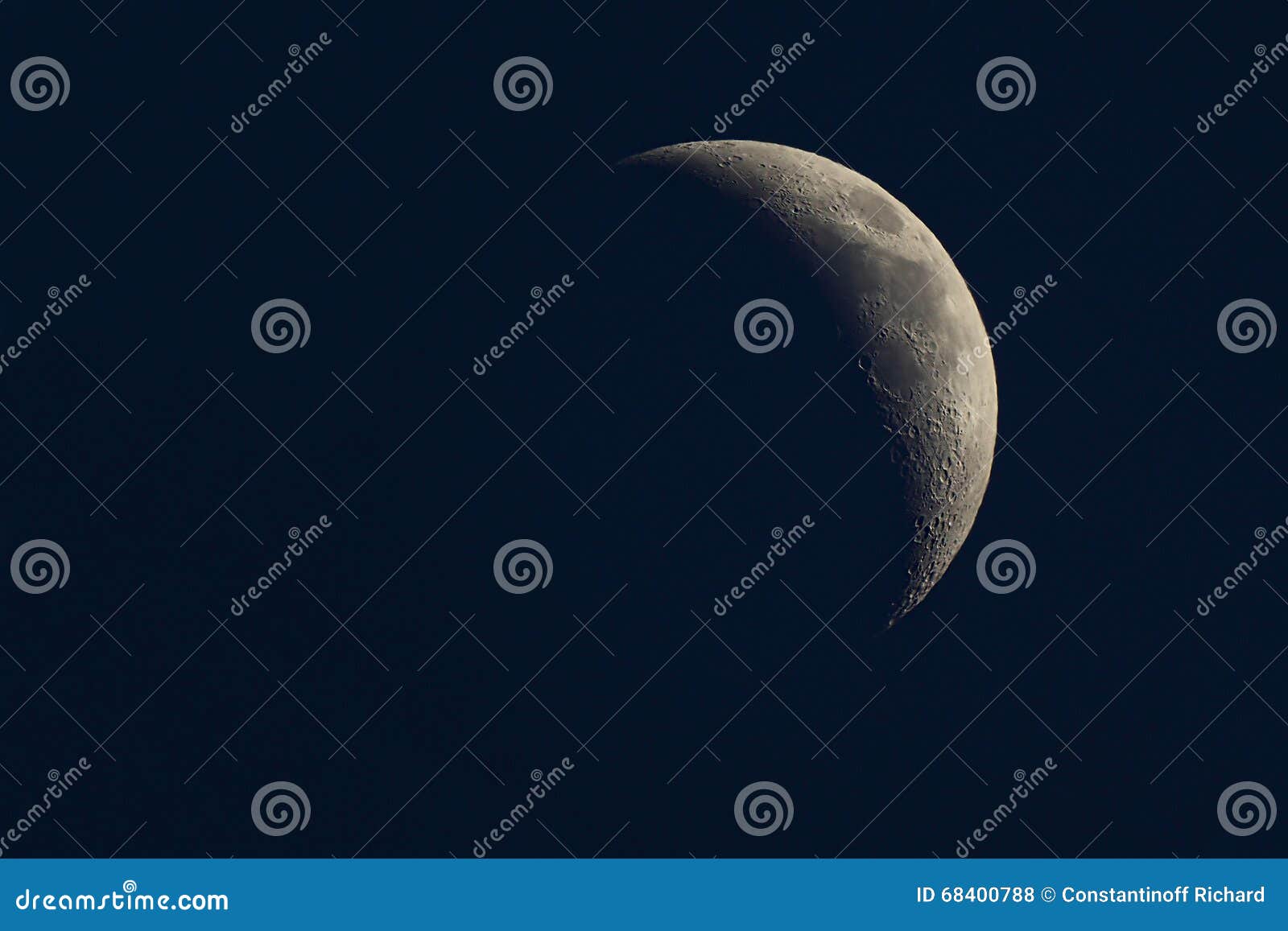 Waning Crescent Moon Rising In The Early Dawn. Stock Photography ...