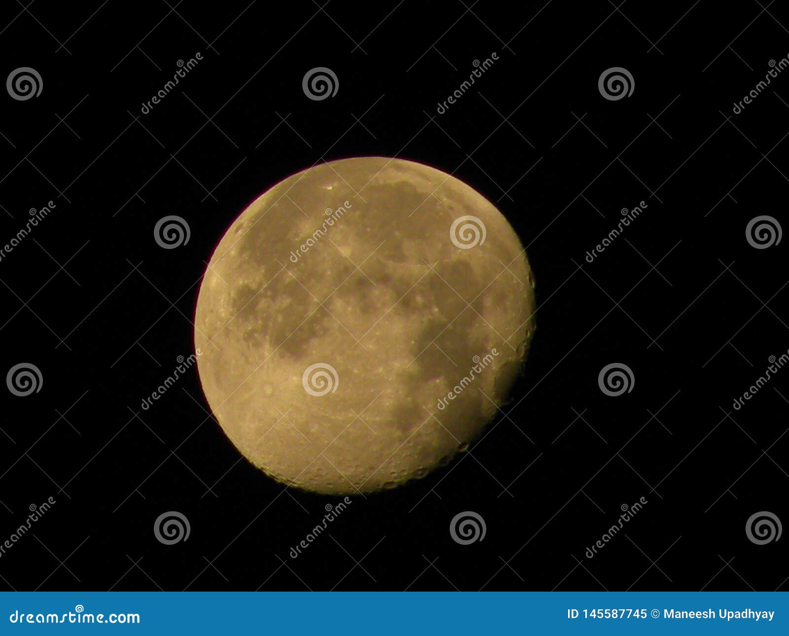 Waning moon in sky stock image. Image of clear, moonset - 145587745