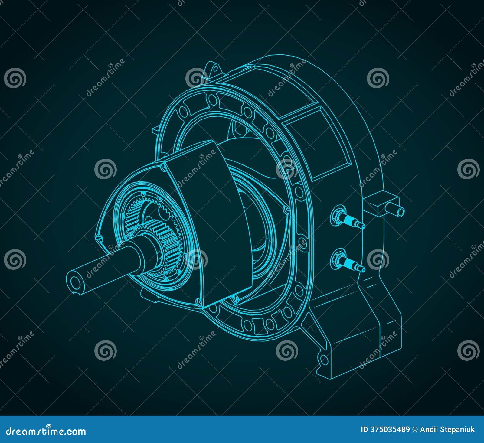 Wankel Rotary Engine Isometric Drawings Cartoon Vector | CartoonDealer ...