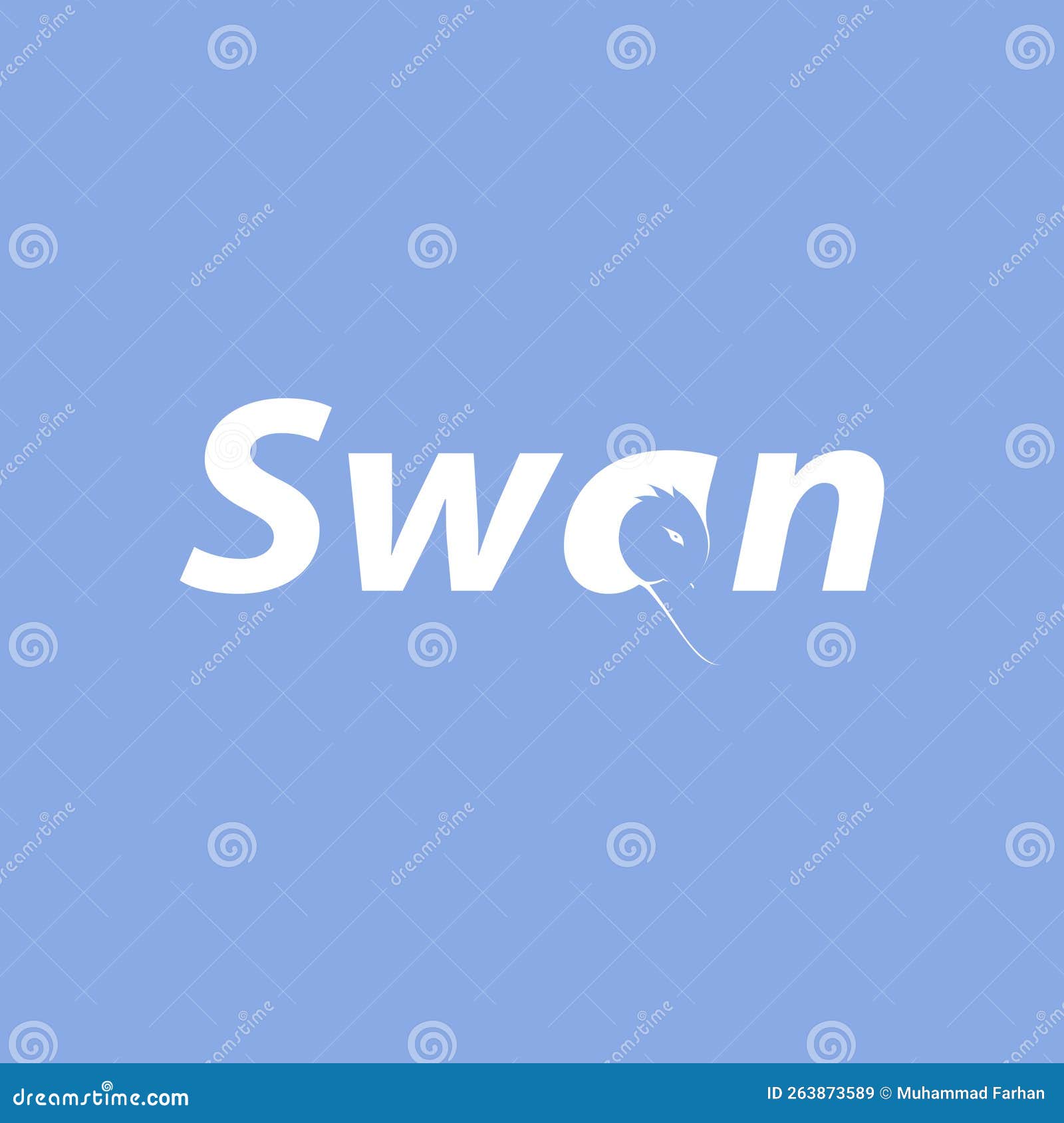 Swan Word Logo, Wordmark Logo, Untidy Design, Swan Icon Stock Vector ...