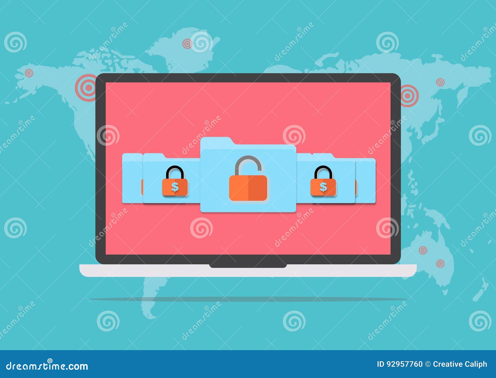 Wannacry Ransomware stock illustration. Illustration of data - 92957760