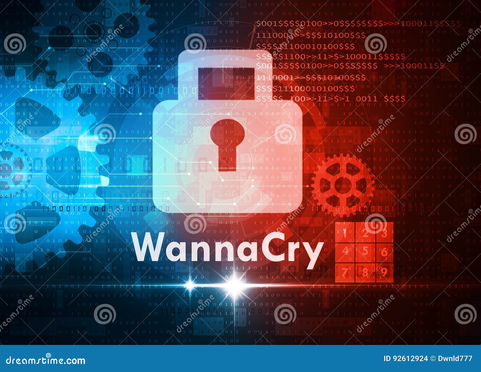 Wannacry ransomware stock illustration. Illustration of hack - 92612924