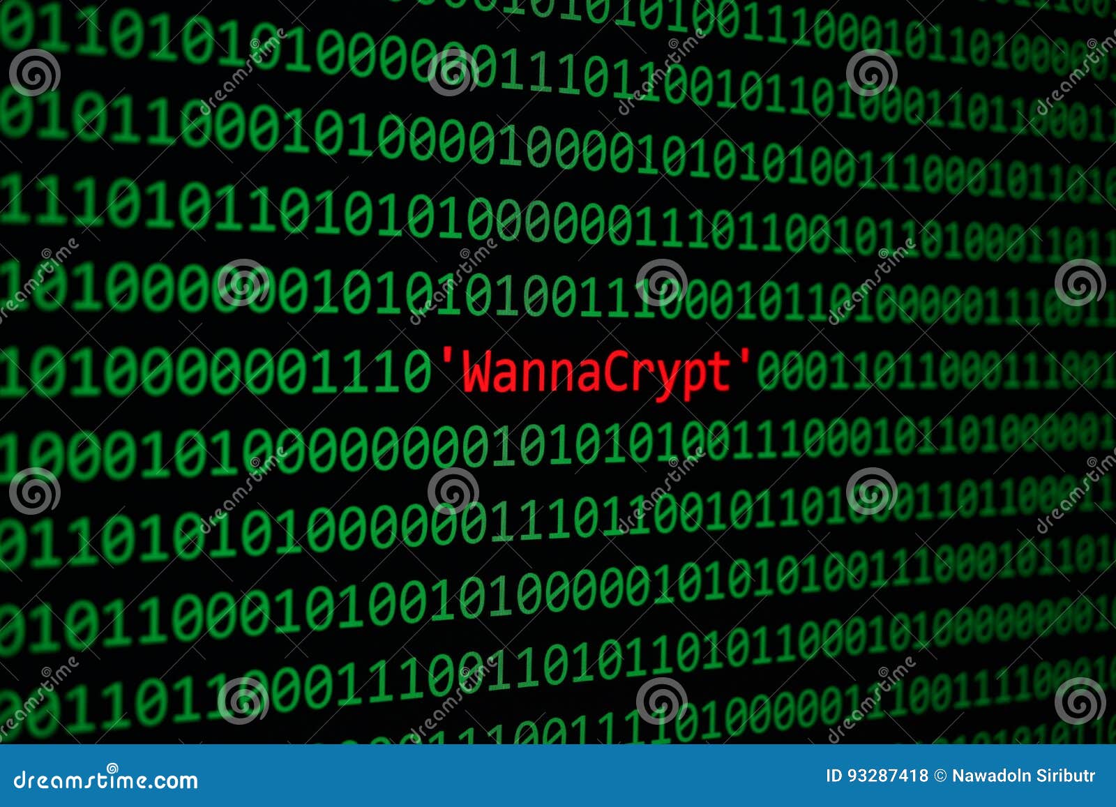 The WannaCrypt and Binary Code Concept Security and Malware Attack ...
