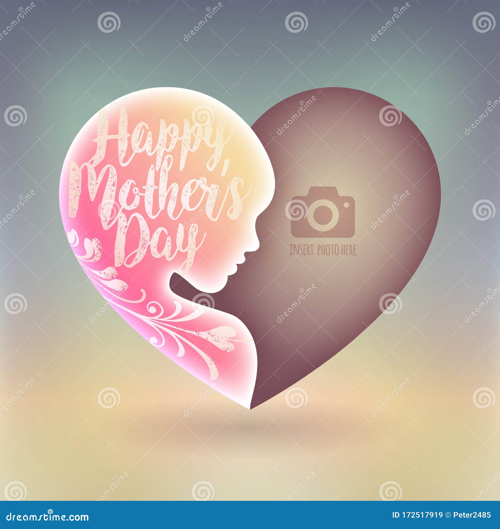 Happy Mother`s Day Single Photo Frame Stock Vector - Illustration of ...