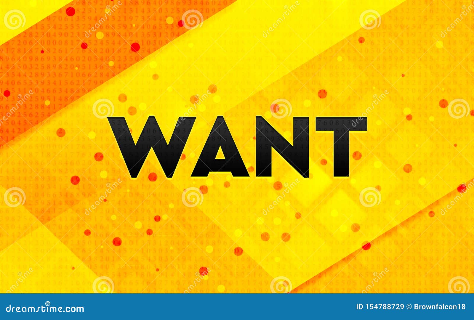 Want Abstract Digital Banner Yellow Background Stock Illustration ...