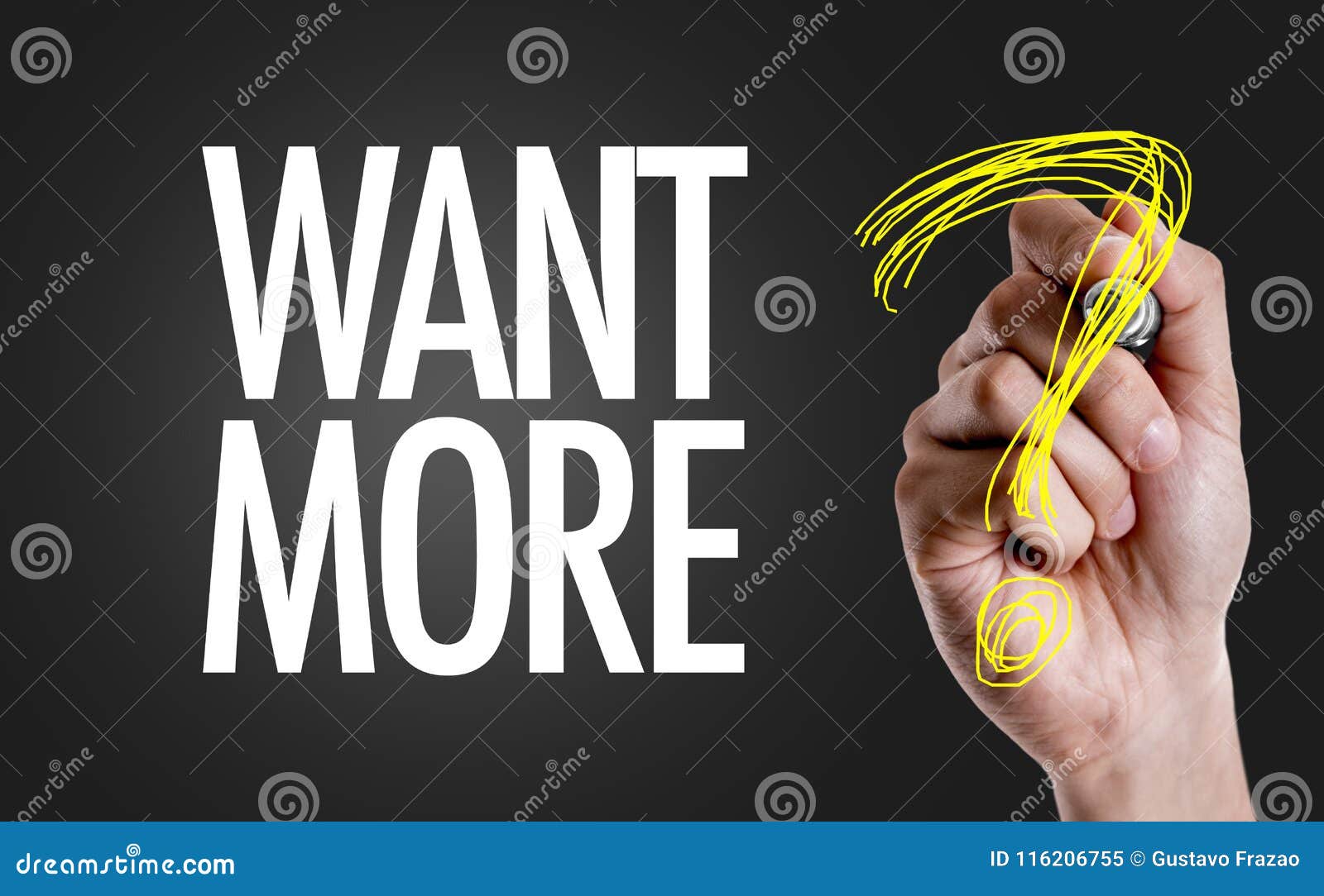 Want More? on a Conceptual Image Stock Image - Image of information ...