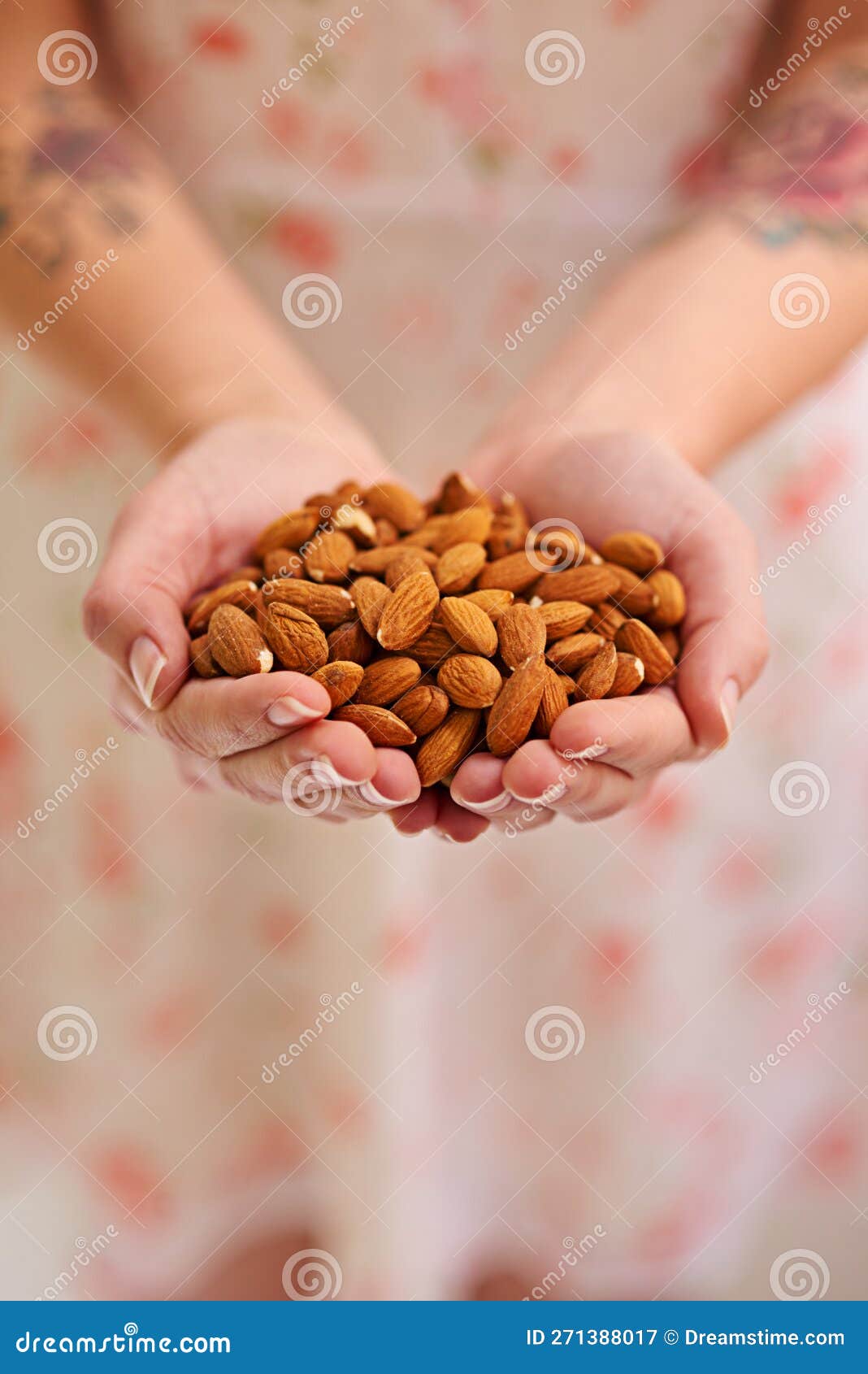 Want Some Almonds. a Bunch of Almonds in a Persons Cupped Hands. Stock ...
