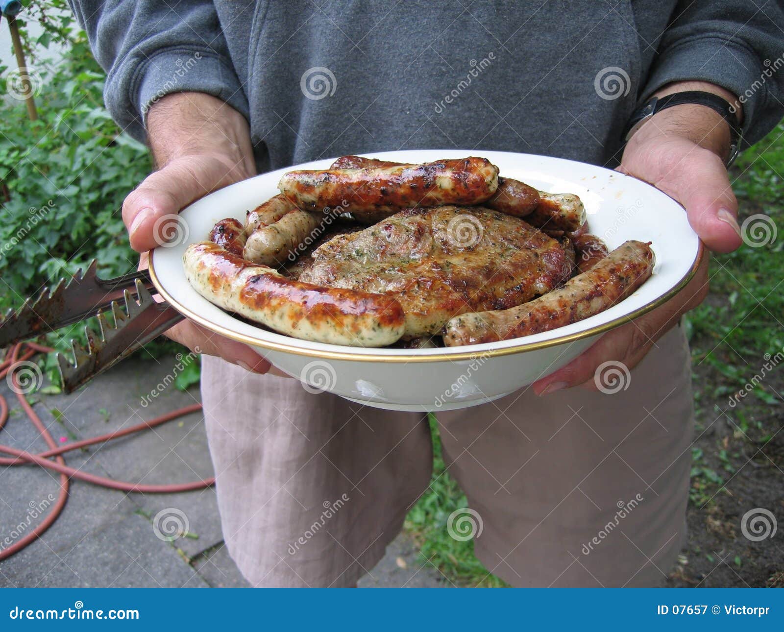 Want some meat? stock image. Image of grill, hand, meat, steak - 7657