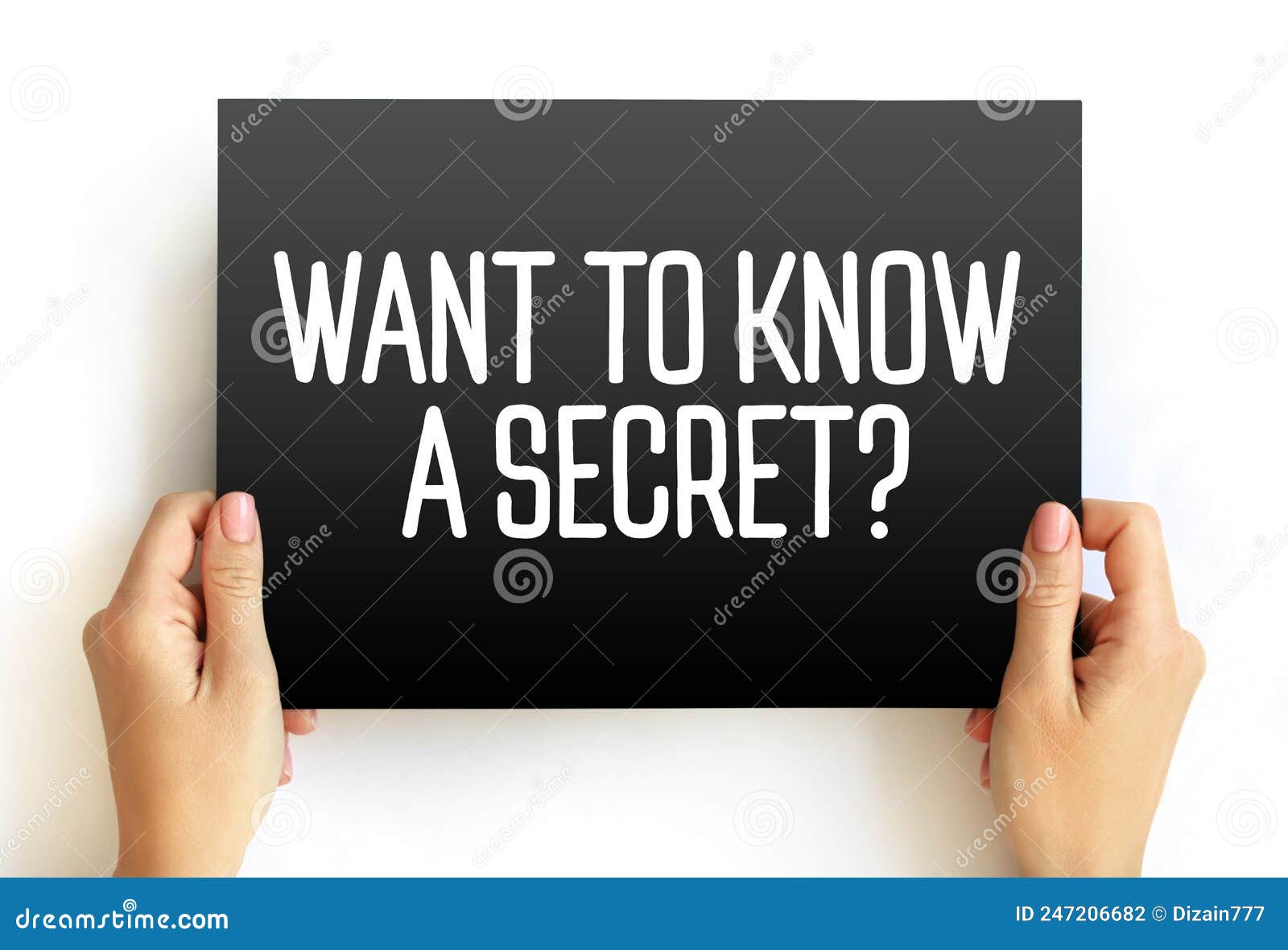 Want To Know a Secret Question Text on Card, Concept Background Stock ...