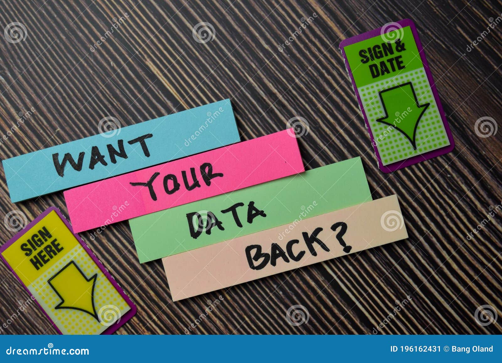 Want Your Data Back? Write on Sticky Notes Isolated on Office Desk ...