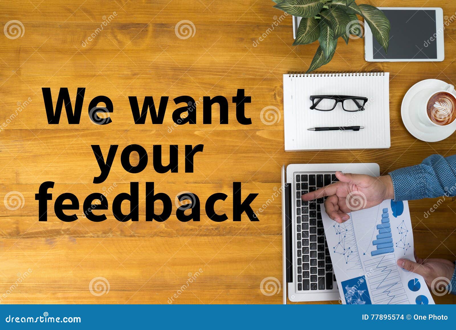 We want your feedback stock photo. Image of marketing - 77895574