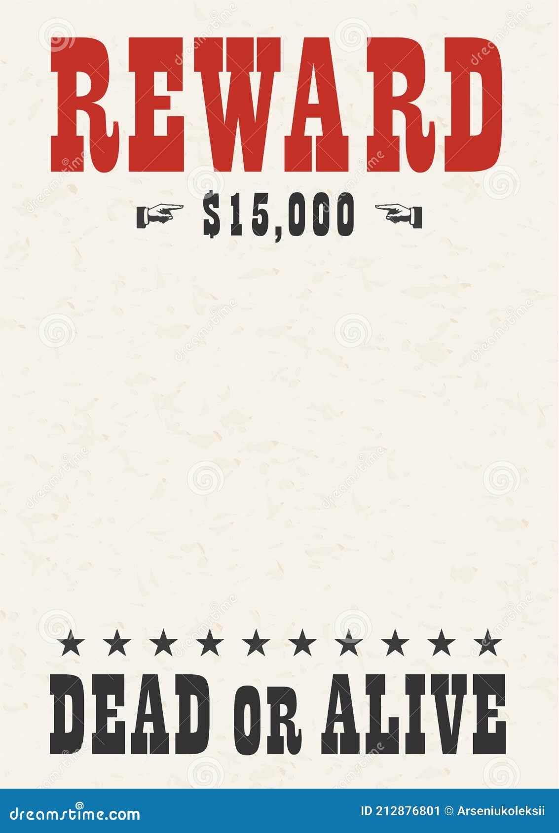 Wanted Dead or Alive Placard Template Stock Vector - Illustration of ...