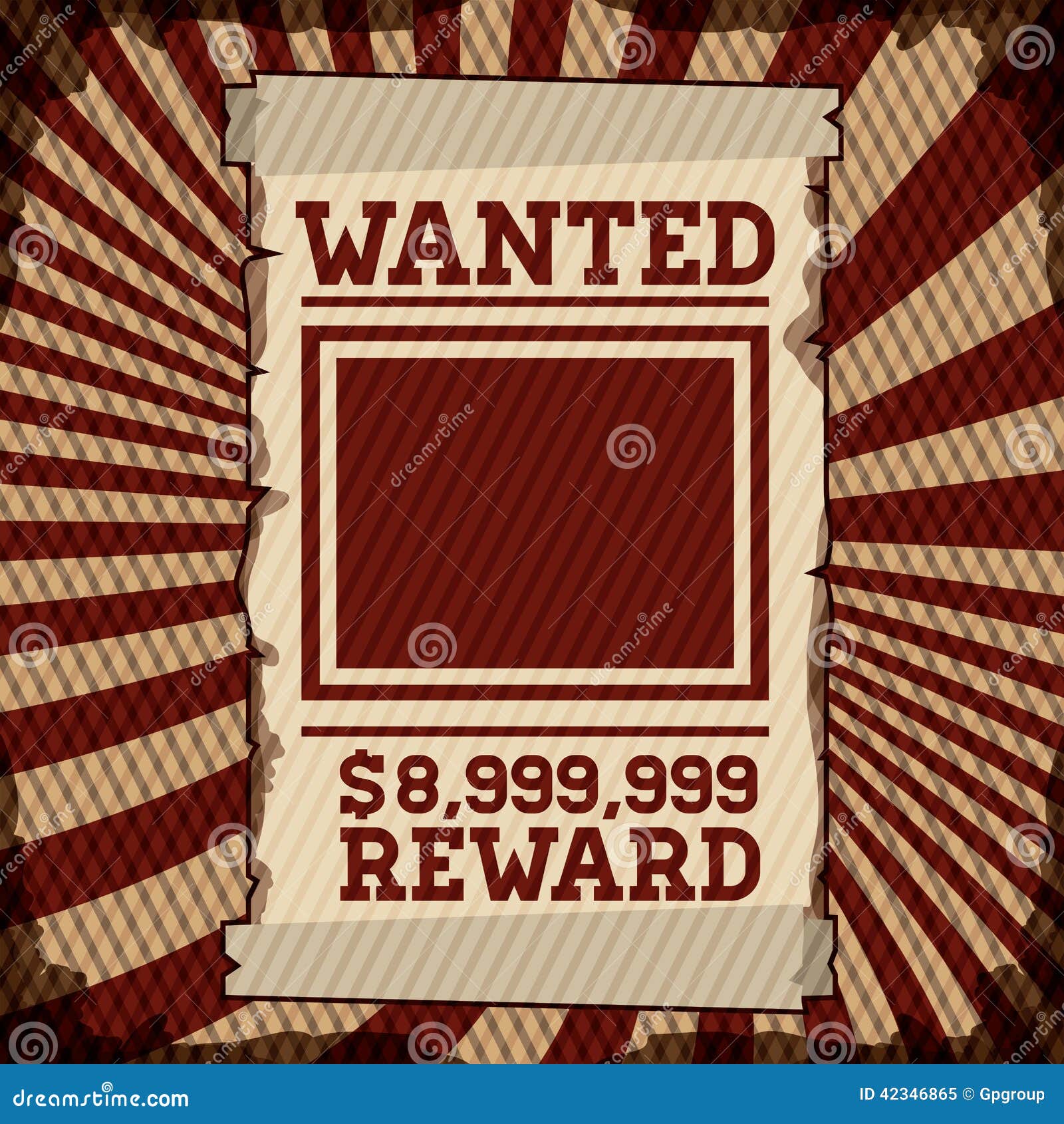 Wanted design stock vector. Illustration of western, reward - 42346865