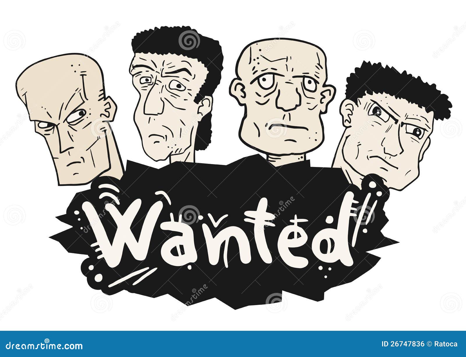 Wanted faces draw stock vector. Illustration of clip - 26747836