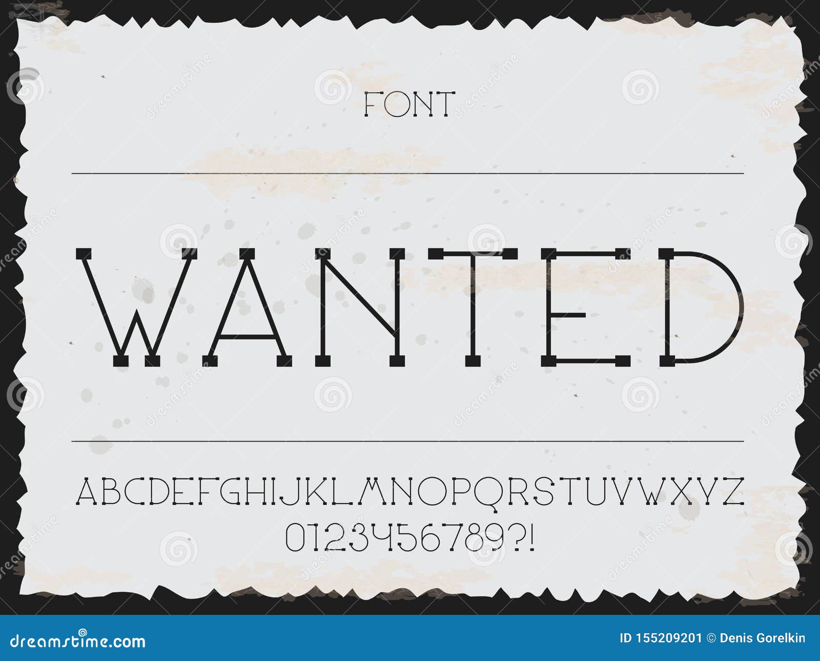 Wanted Font. Vector Alphabet Stock Vector - Illustration of wanted ...