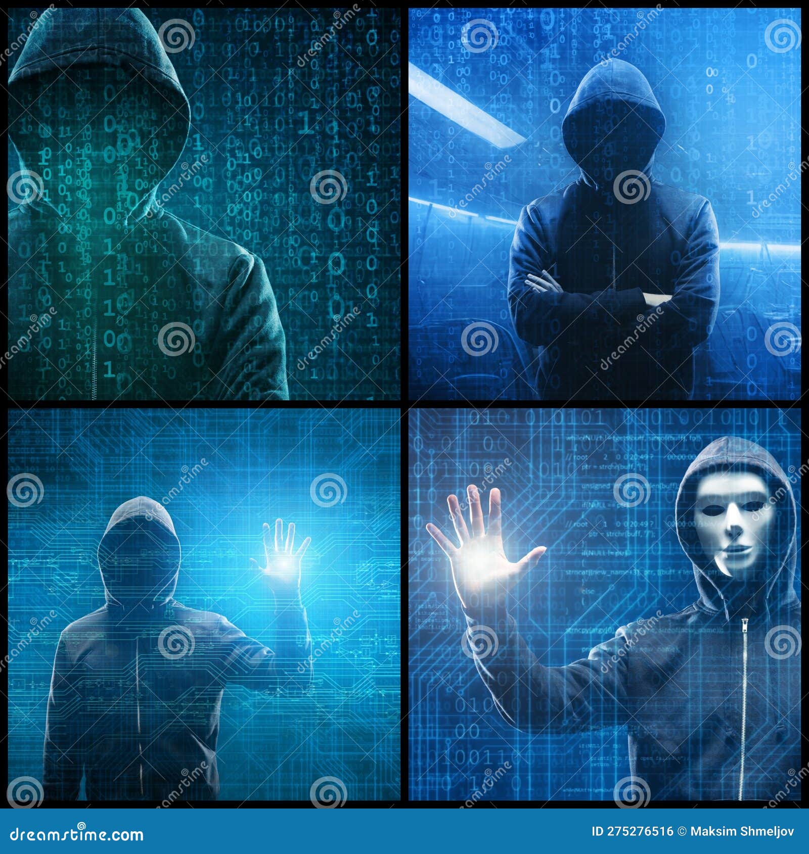 Wanted Hacker Is Coding Virus Ransomware Using Abstract Binary Code Concept Of Cyberattack