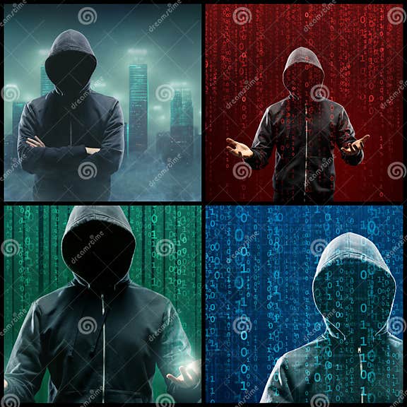 Wanted Hacker is Coding Virus Ransomware Using Abstract Binary Code. Concept of Cyberattack ...