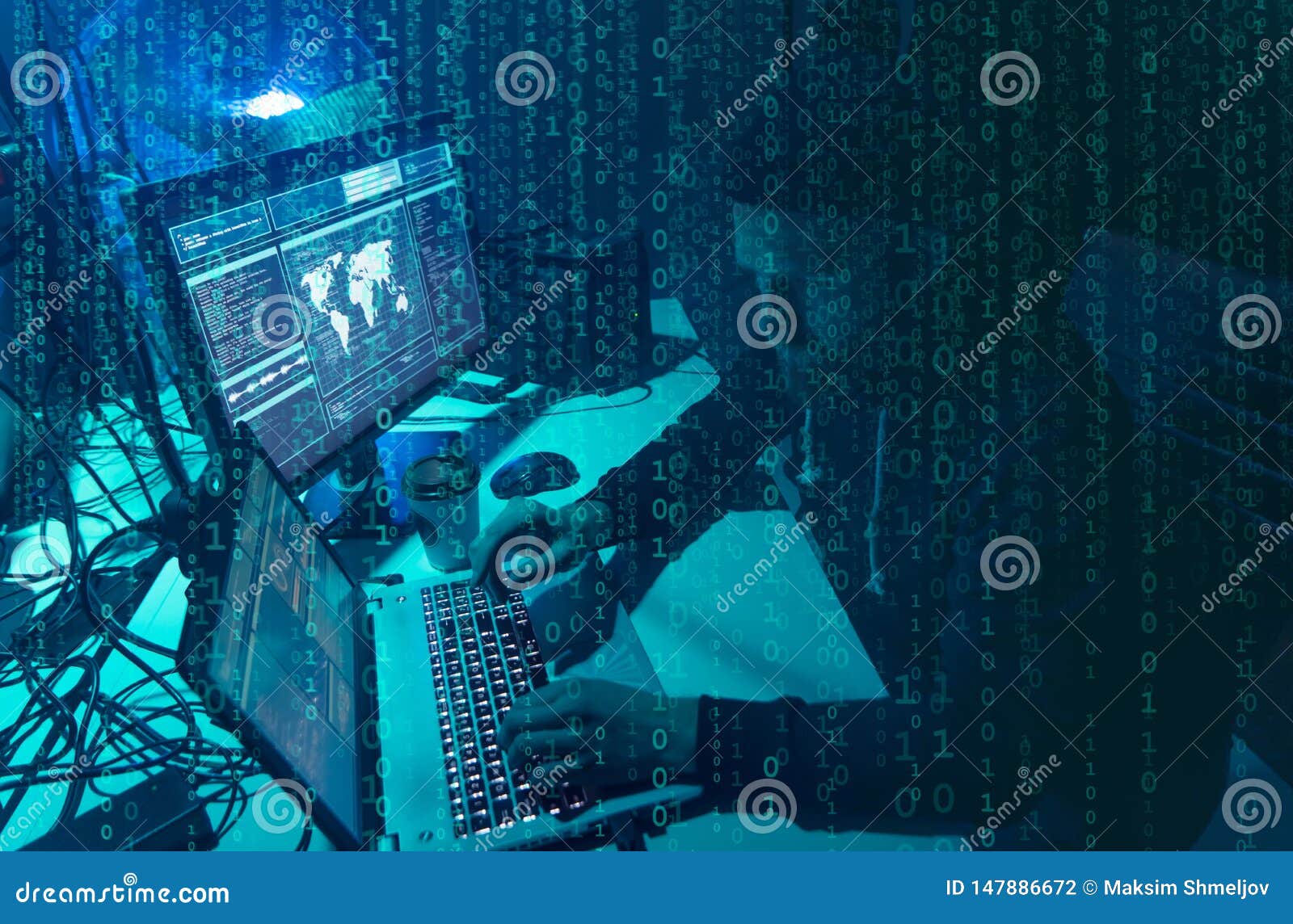 Wanted Hackers Coding Virus Ransomware Using Laptops and Computers ...