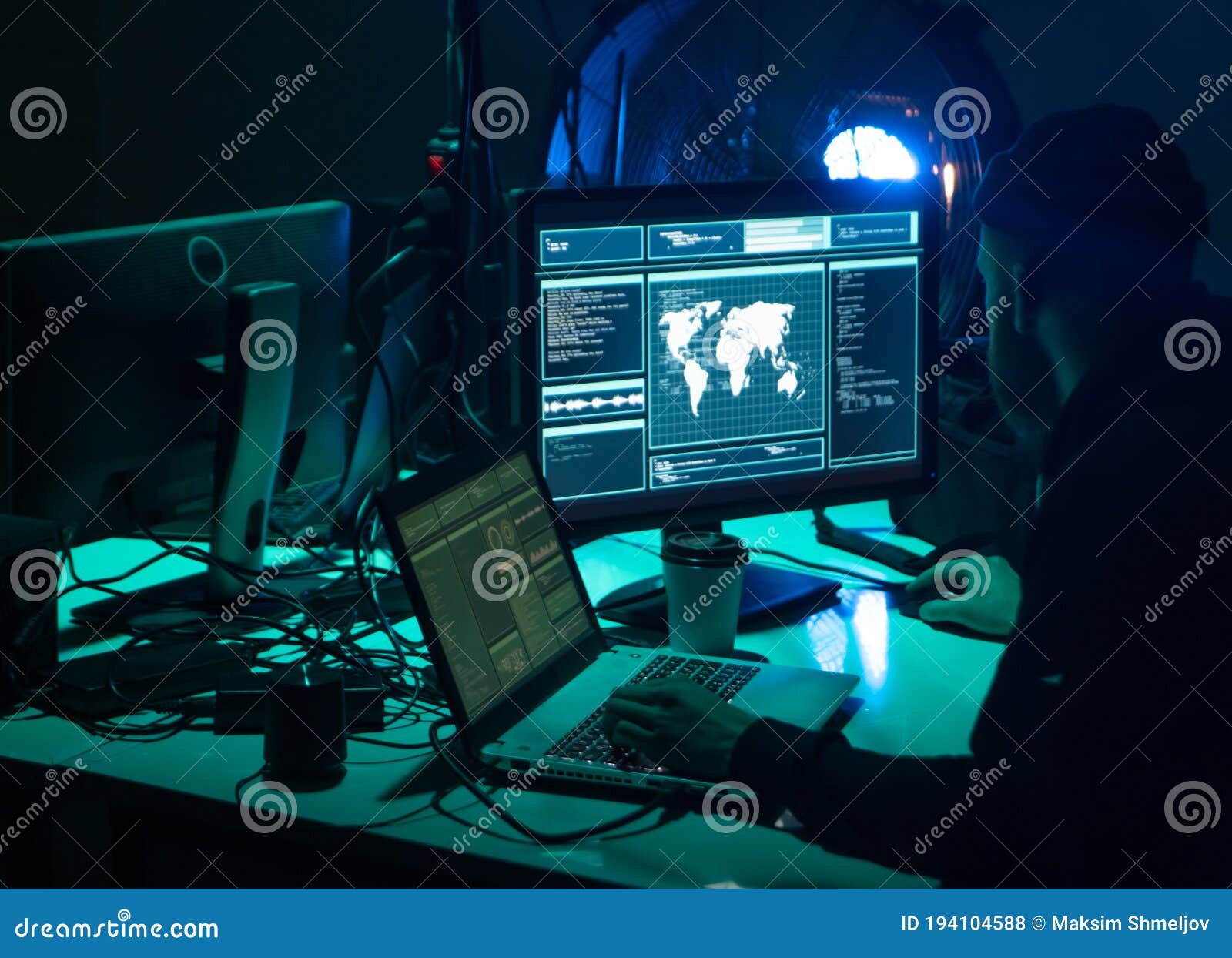Wanted Hackers Coding Virus Ransomware Using Laptops And Computers ...