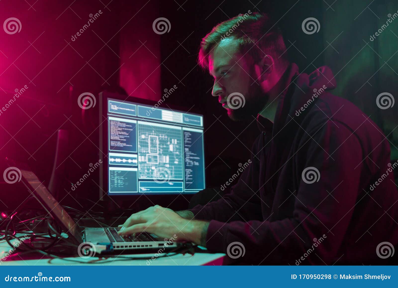 Wanted Hackers Coding Virus Ransomware Using Laptops and Computers in ...