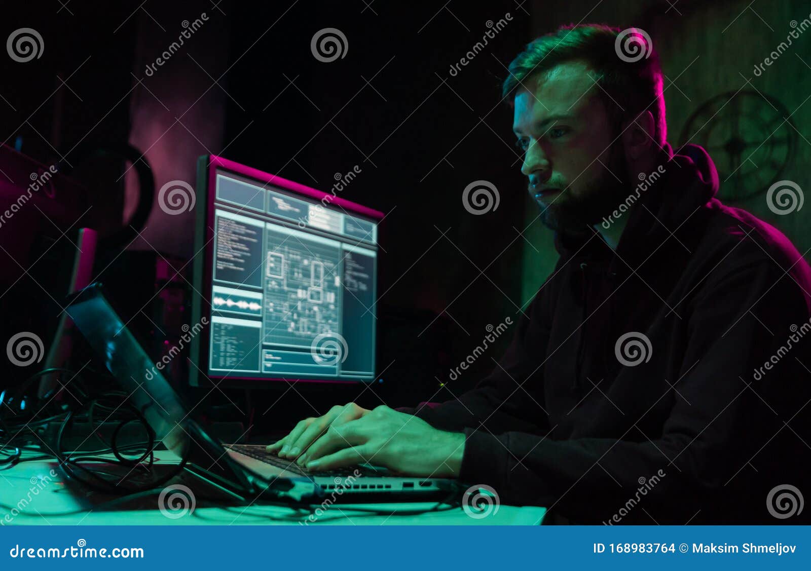 Wanted Hackers Coding Virus Ransomware Using Laptops and Computers in ...