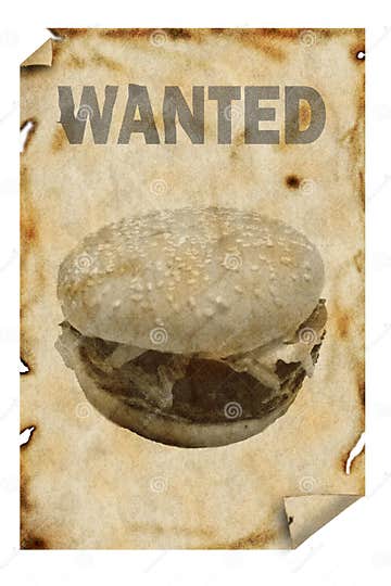 Wanted Hamburger stock illustration. Illustration of calories - 2826290
