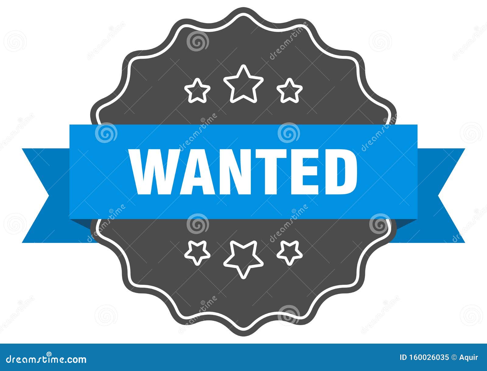 Wanted label stock vector. Illustration of round, template - 160026035