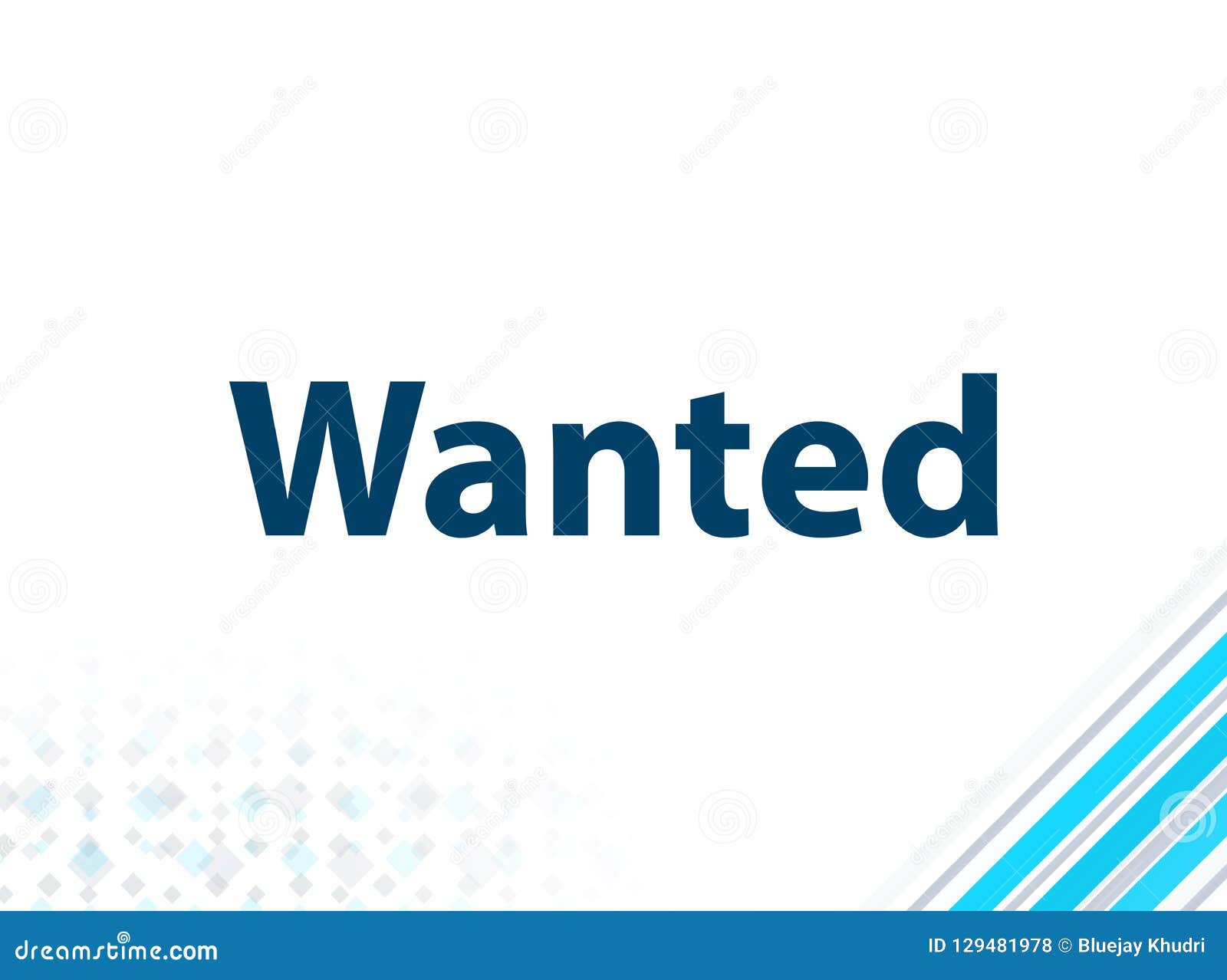 Wanted Modern Flat Design Blue Abstract Background Stock Illustration ...
